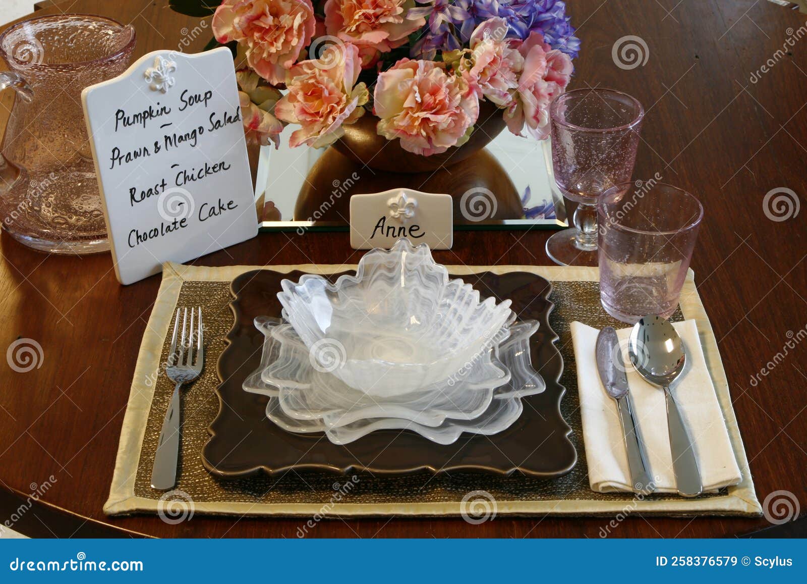Table Setting at an Event with Seating Stock Image - Image of table ...
