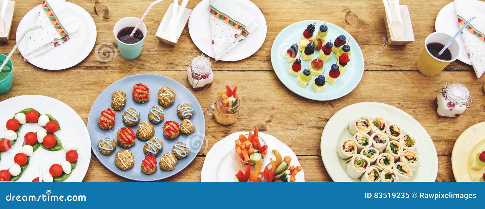 Table Setting Food Celebration Party Concept Stock Image - Image of ...