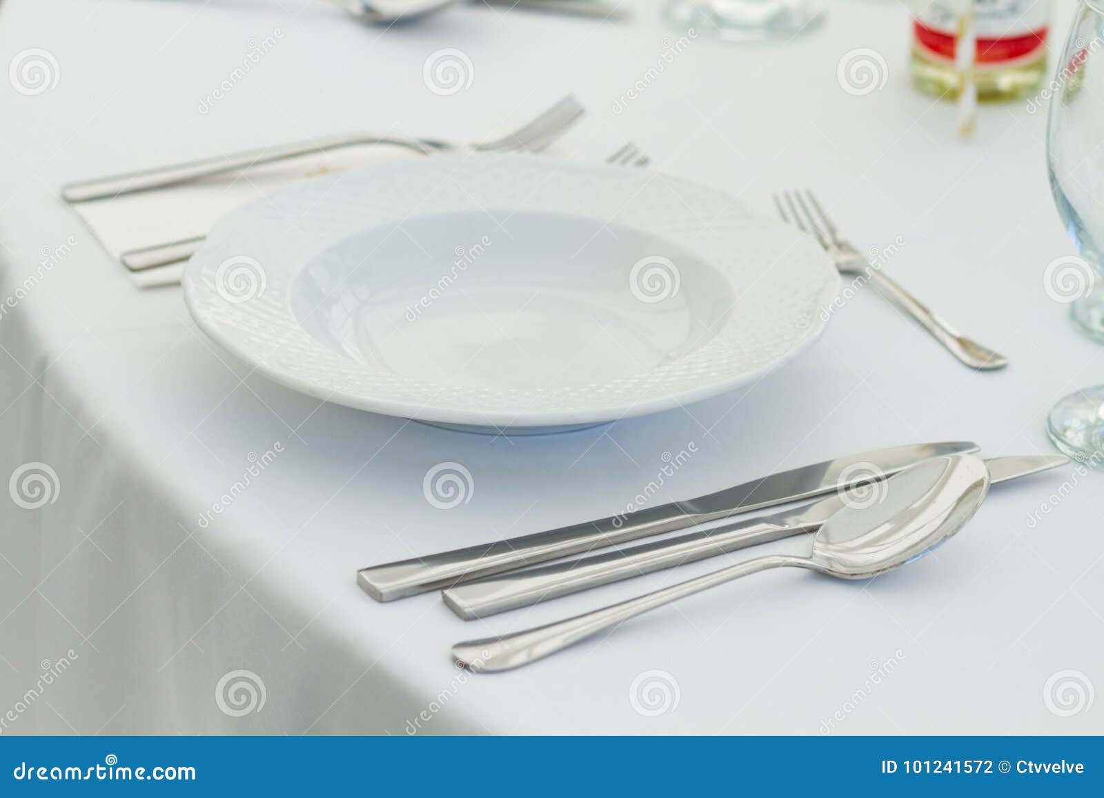 Table setting with forks stock photo. Image of fork - 101241572