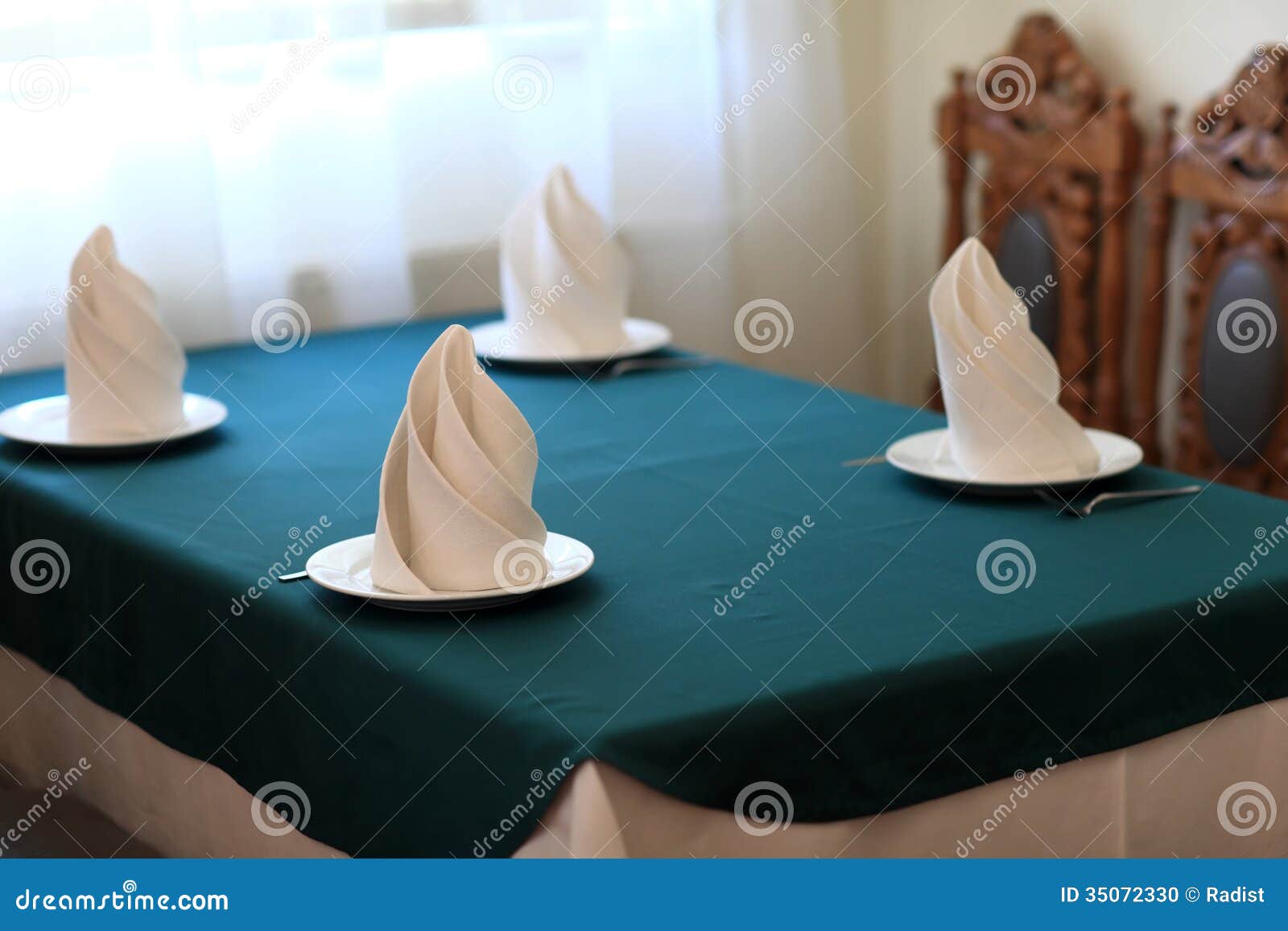 Table Setting for Four Persons Stock Photo - Image of dining, ornate ...