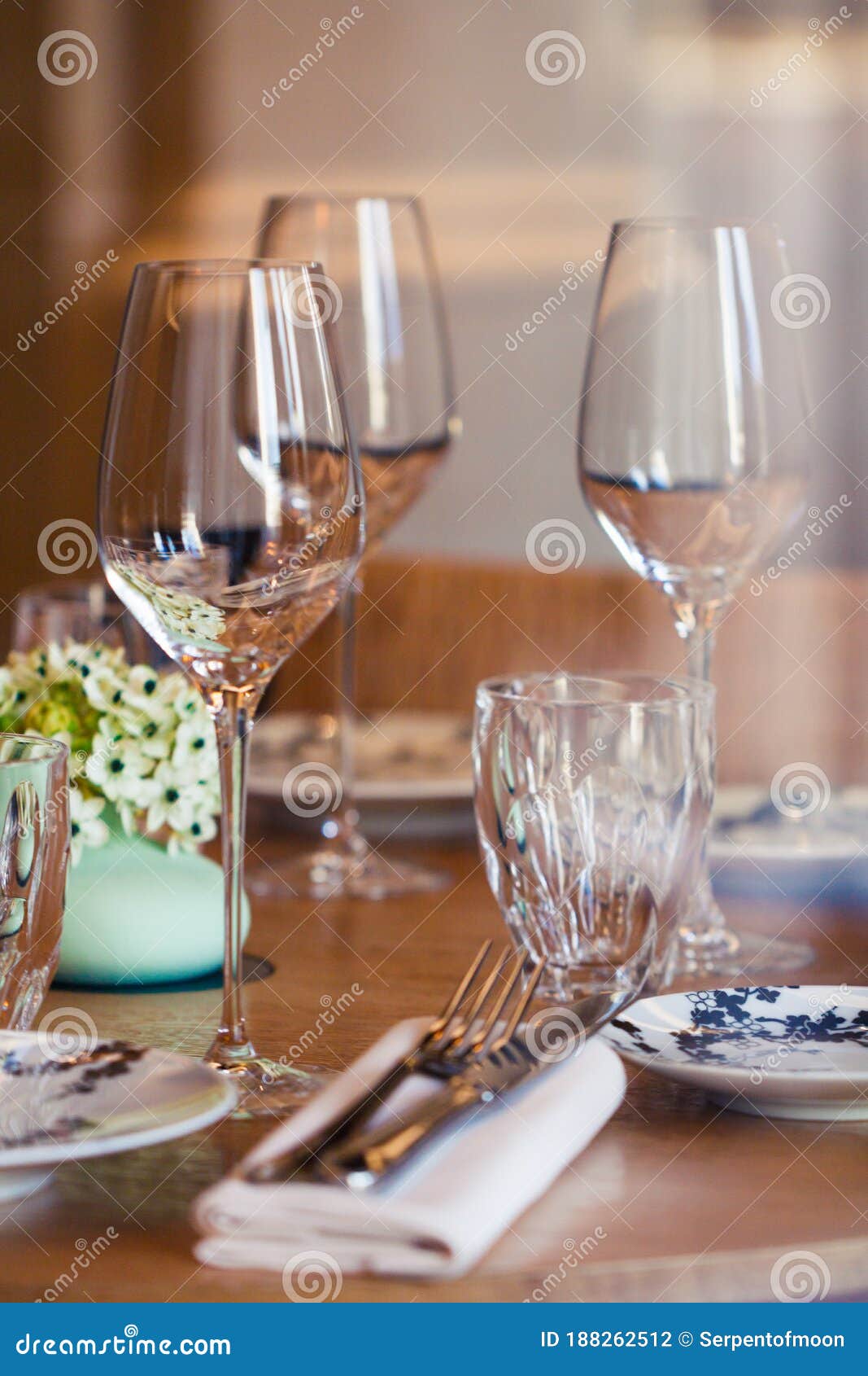 Table Setting in a French Restaurant. Stock Photo - Image of lunch ...