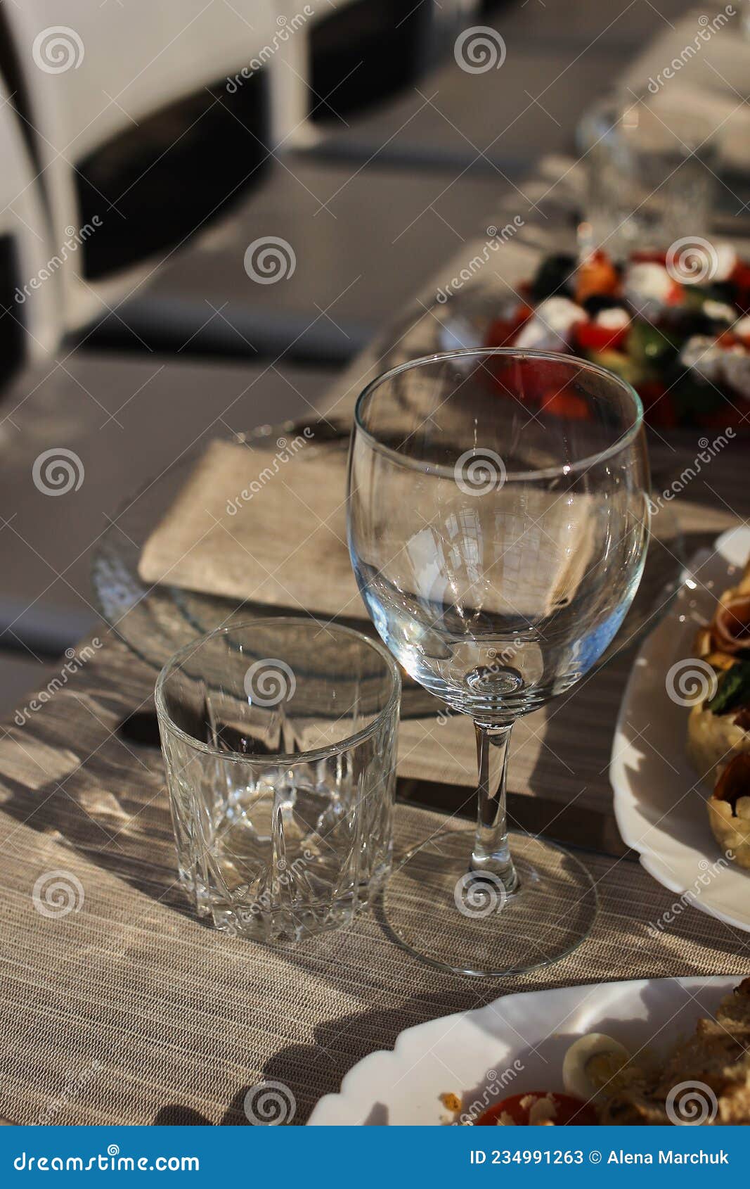 Table Setting. Glass Goblets. Decoration Stock Image - Image of dining ...
