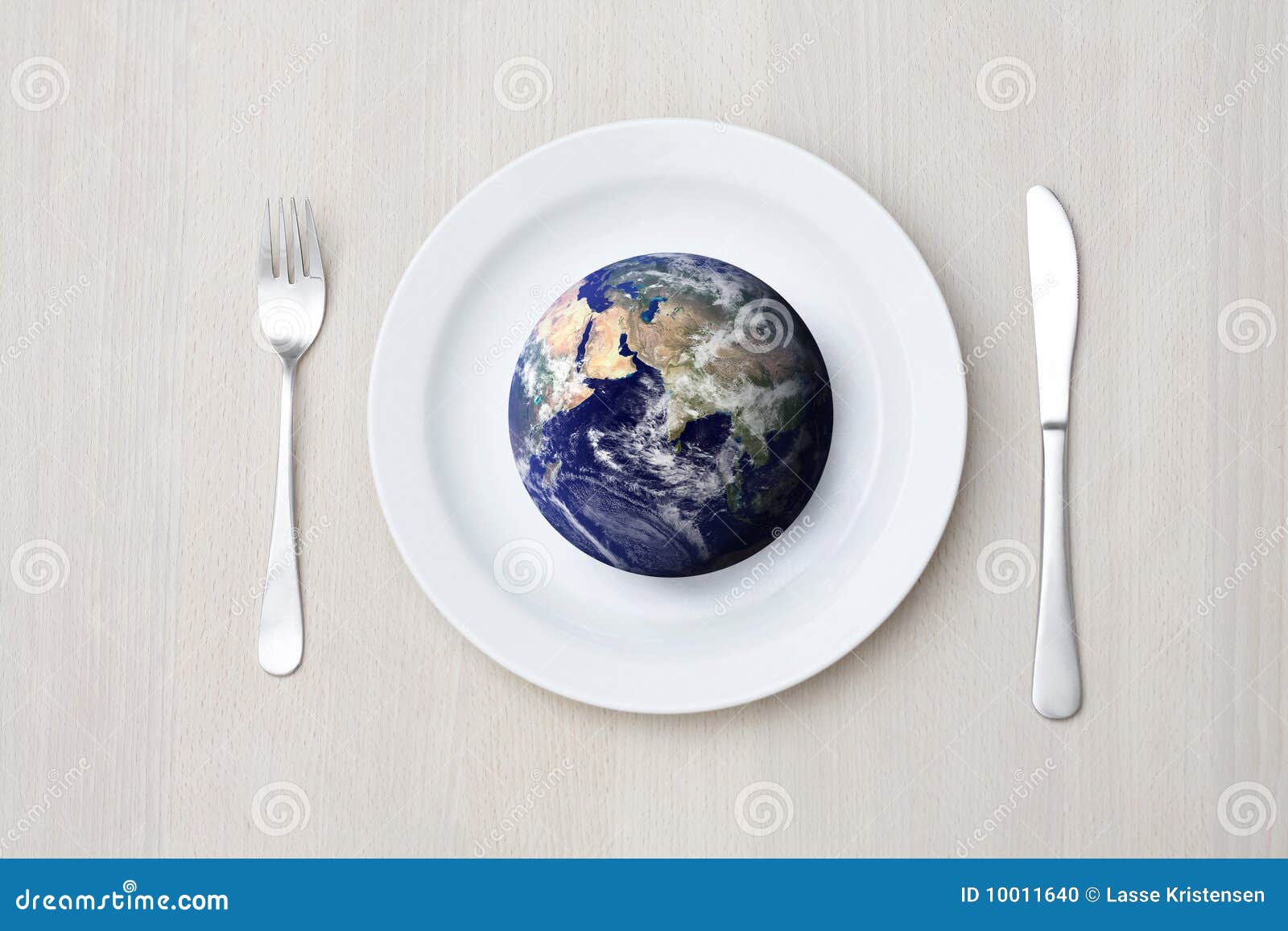 Table setting and globe stock photo. Image of starvation - 10011640