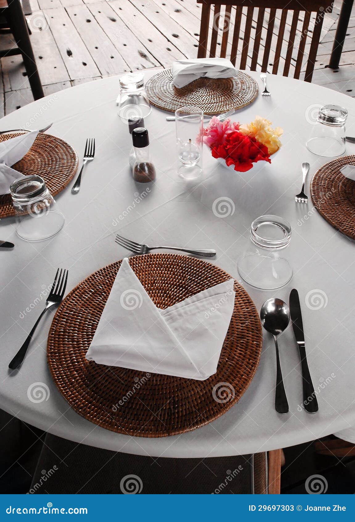 Table Setting, Outdoor Dining Patio Area Stock Image - Image of ...