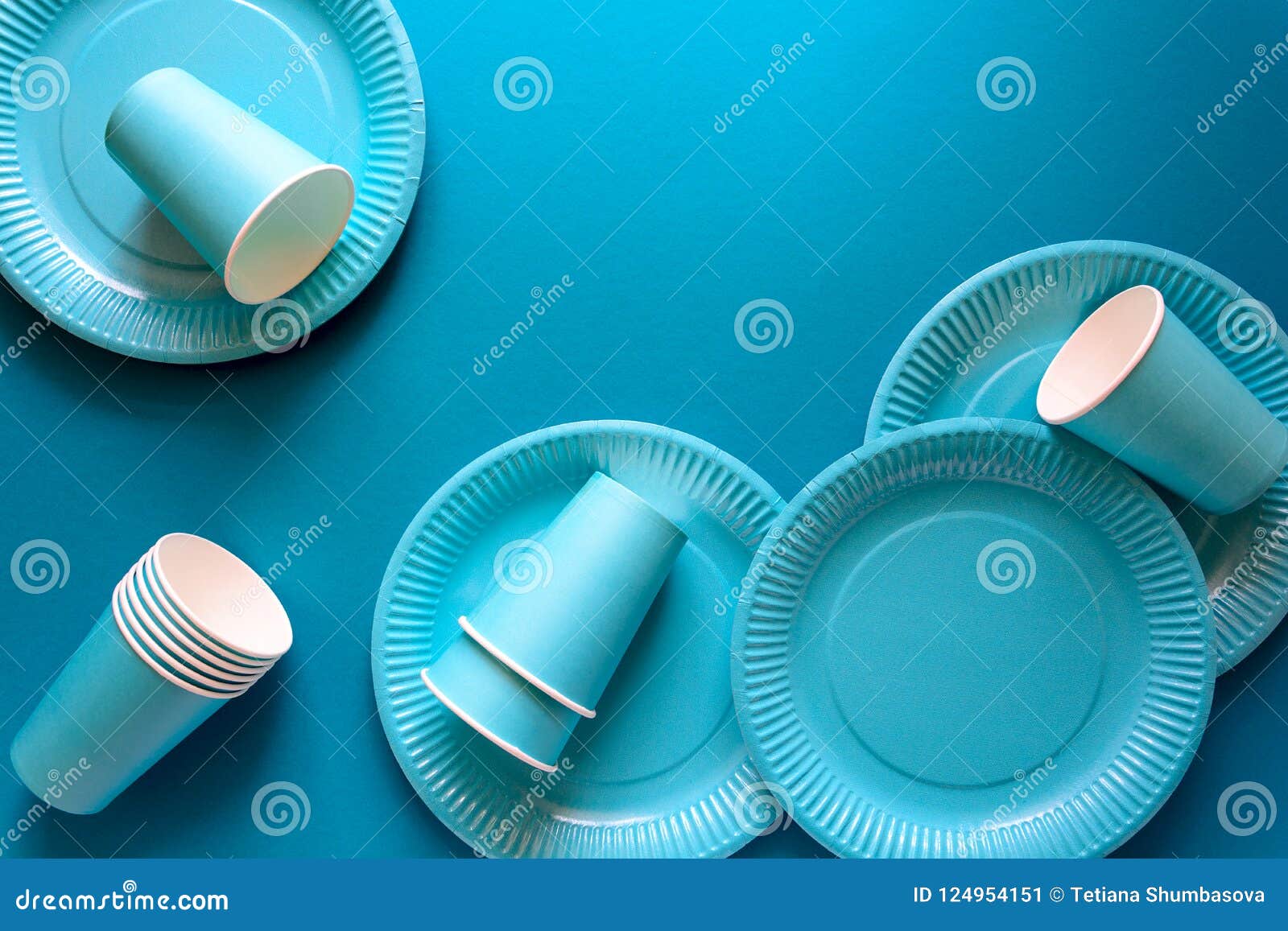 Table Setting with Paper Ware for Summer Picnic or BBQ Stock Image ...