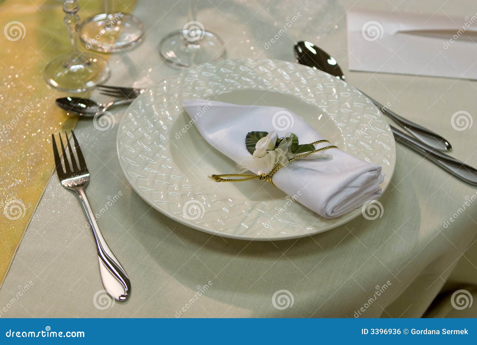 Table setting with a plate stock photo. Image of wedding - 3396936