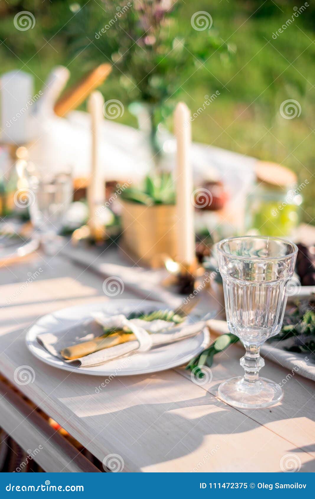 Table Setting. Plate, Fork and Knife in Rustic Style Stock Image ...
