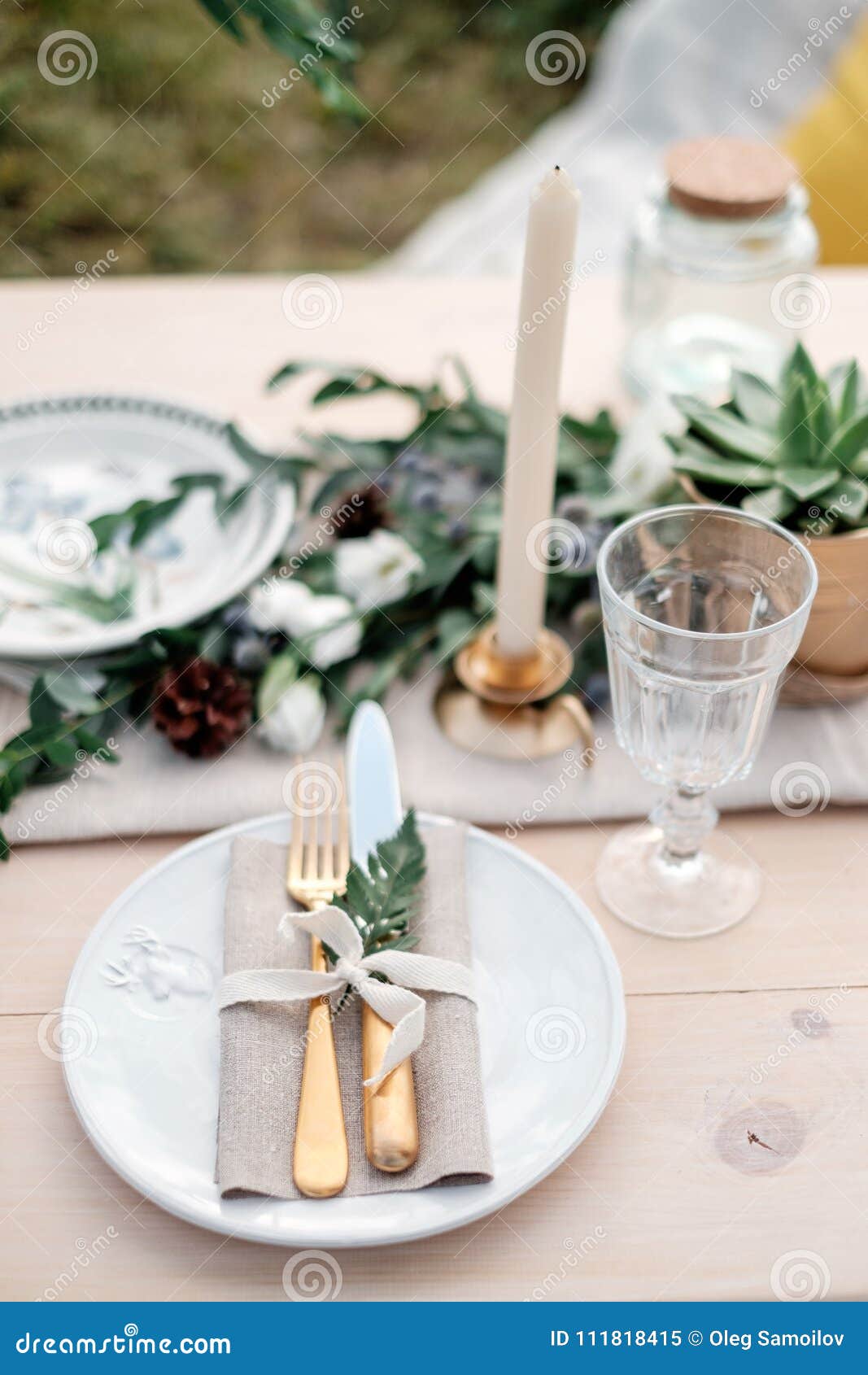 Table Setting. Plate, Fork and Knife in Rustic Style Stock Image ... Table Setting. Plate, Fork and Knife in Rustic Style Stock Image ...