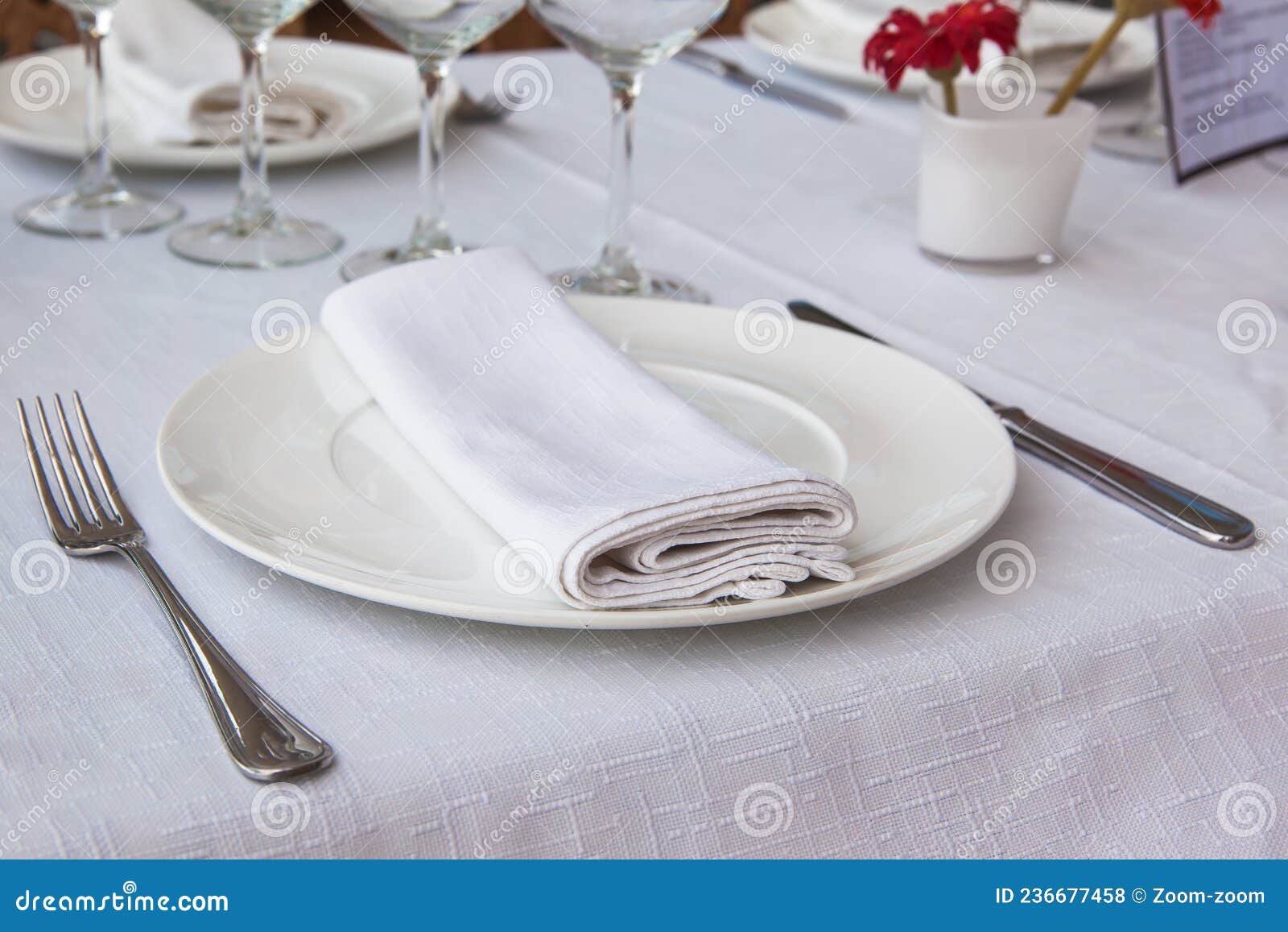 Table Setting with Plate stock photo. Image of place - 236677458