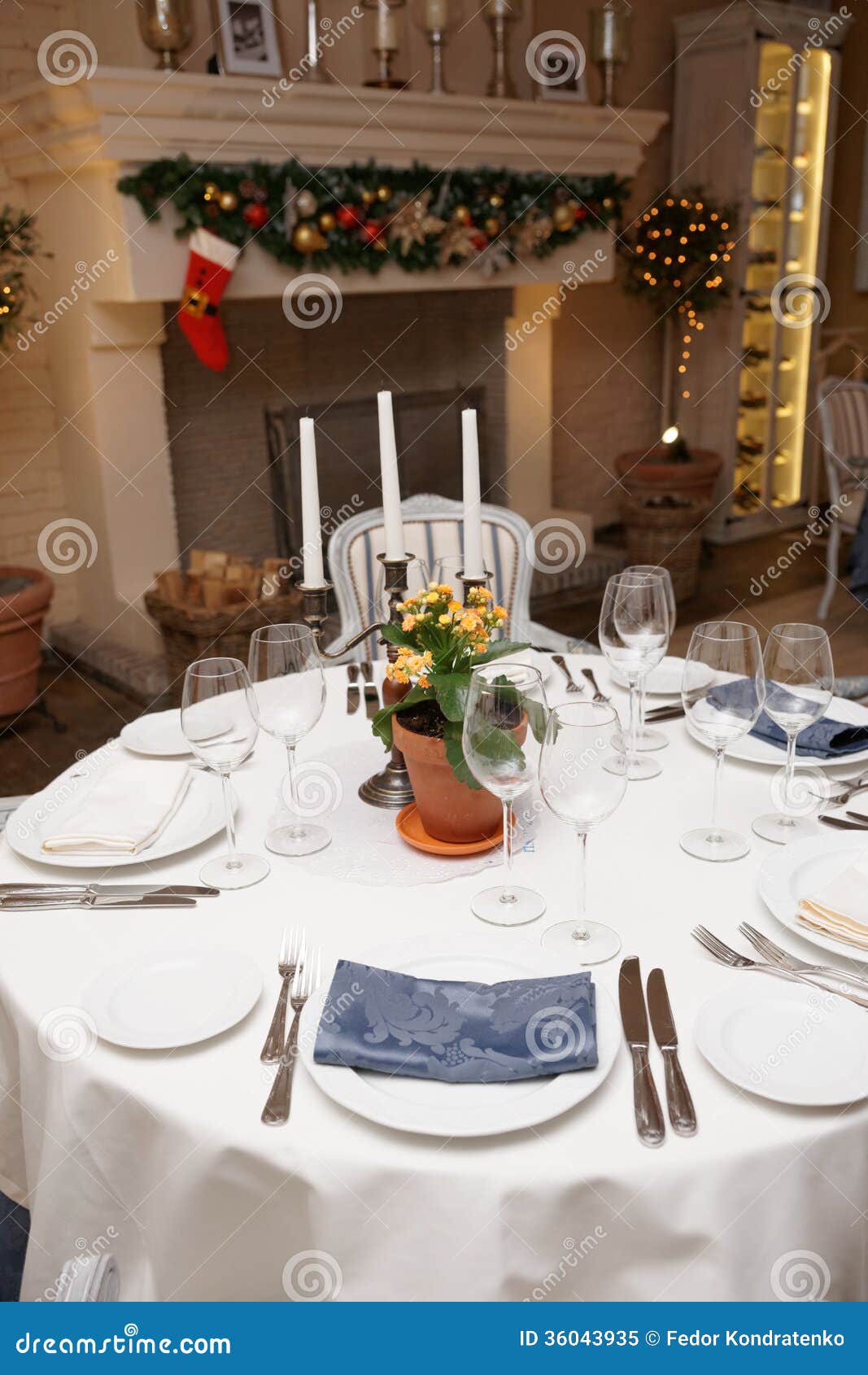 Table Setting in a Restaurant Stock Image - Image of porcelain ...