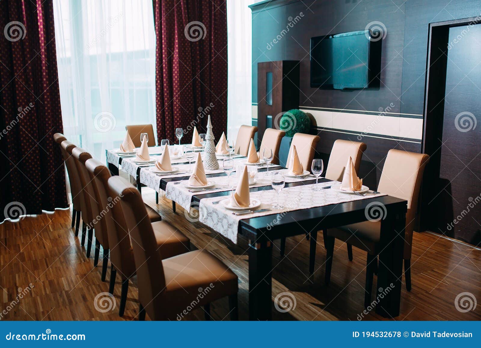 Table Setting in the Restaurant or Hotel. Stock Photo - Image of ...