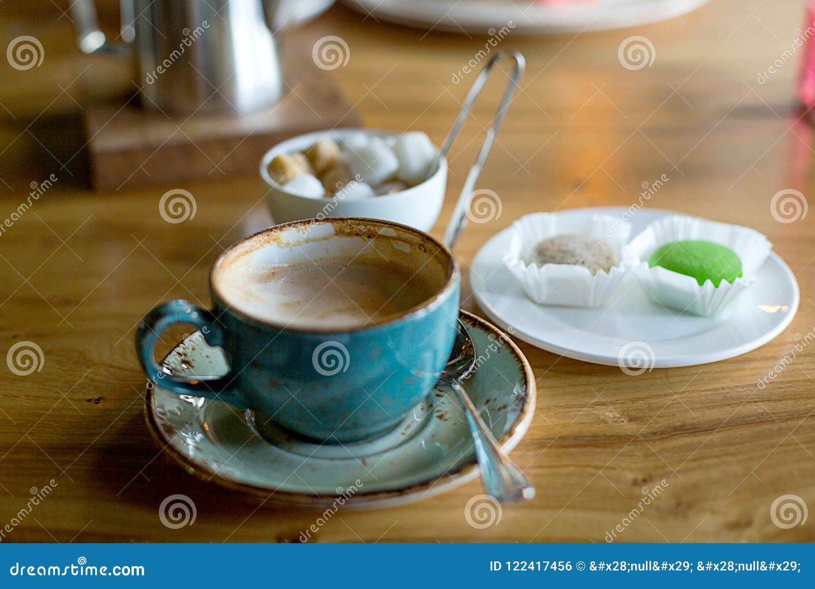 Restaurant, Lunch Time. Dinner Table with Plates and Utensils. Stock ...