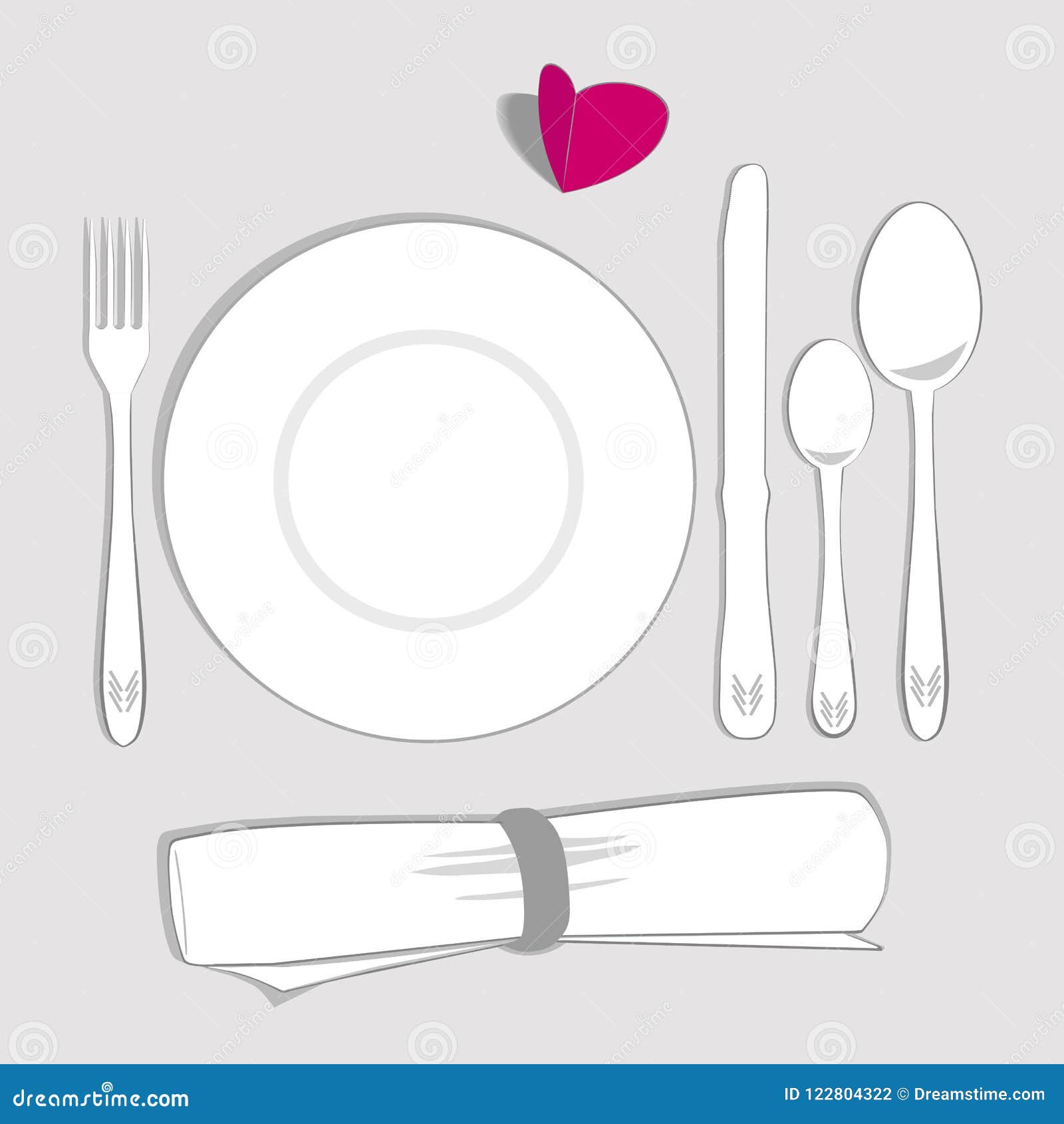 Table setting set. stock vector. Illustration of dish - 122804322