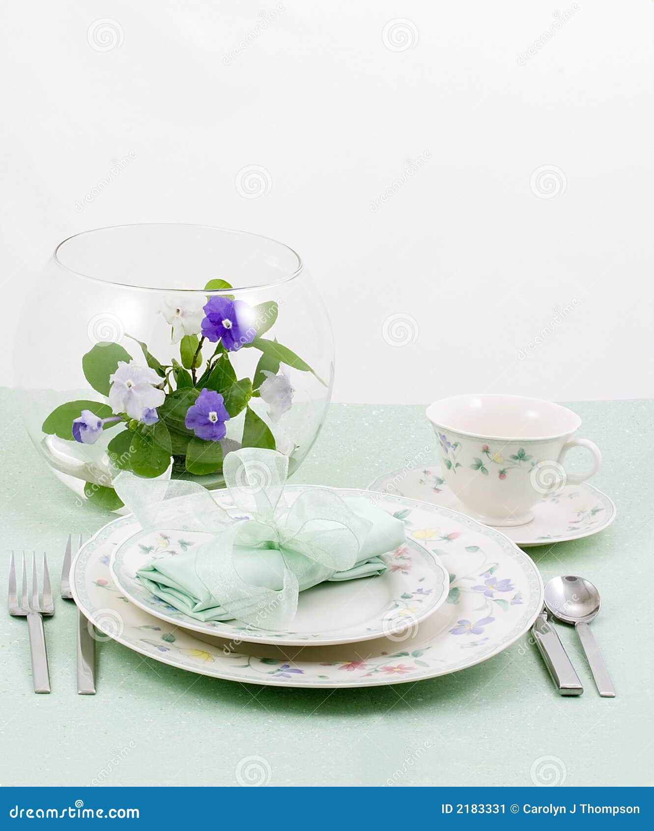 Table setting spring, Aqua stock image. Image of decorate - 2183331