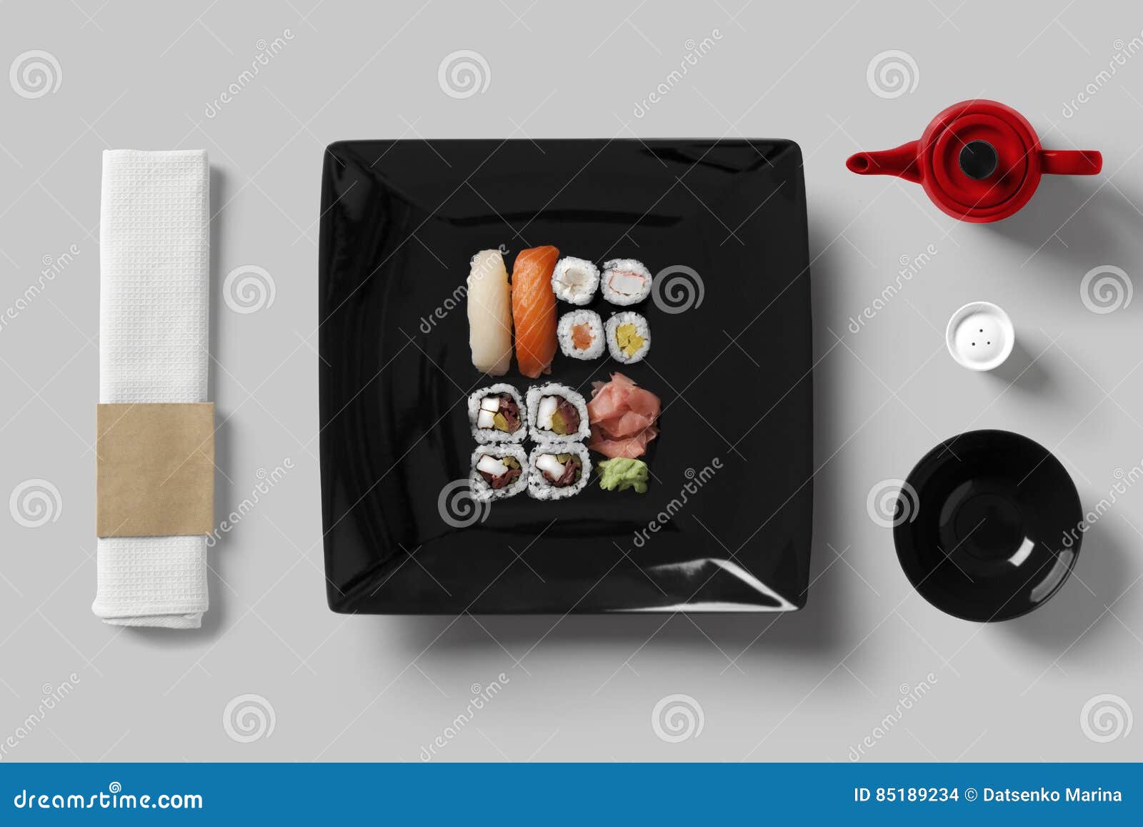 Table Setting for Sushi Set Stock Photo - Image of towel, sashimi: 85189234