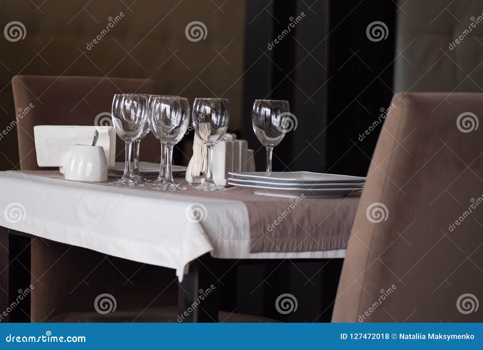 Table Setting. Table Objects on the Table in the Restaurant Stock Photo ...