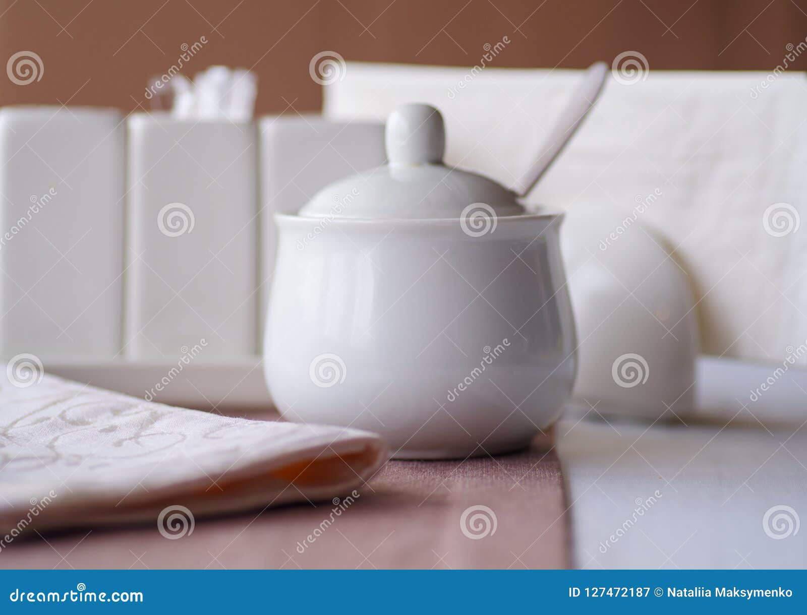 Table Setting. Table Objects on the Table in the Restaurant Stock Image ...