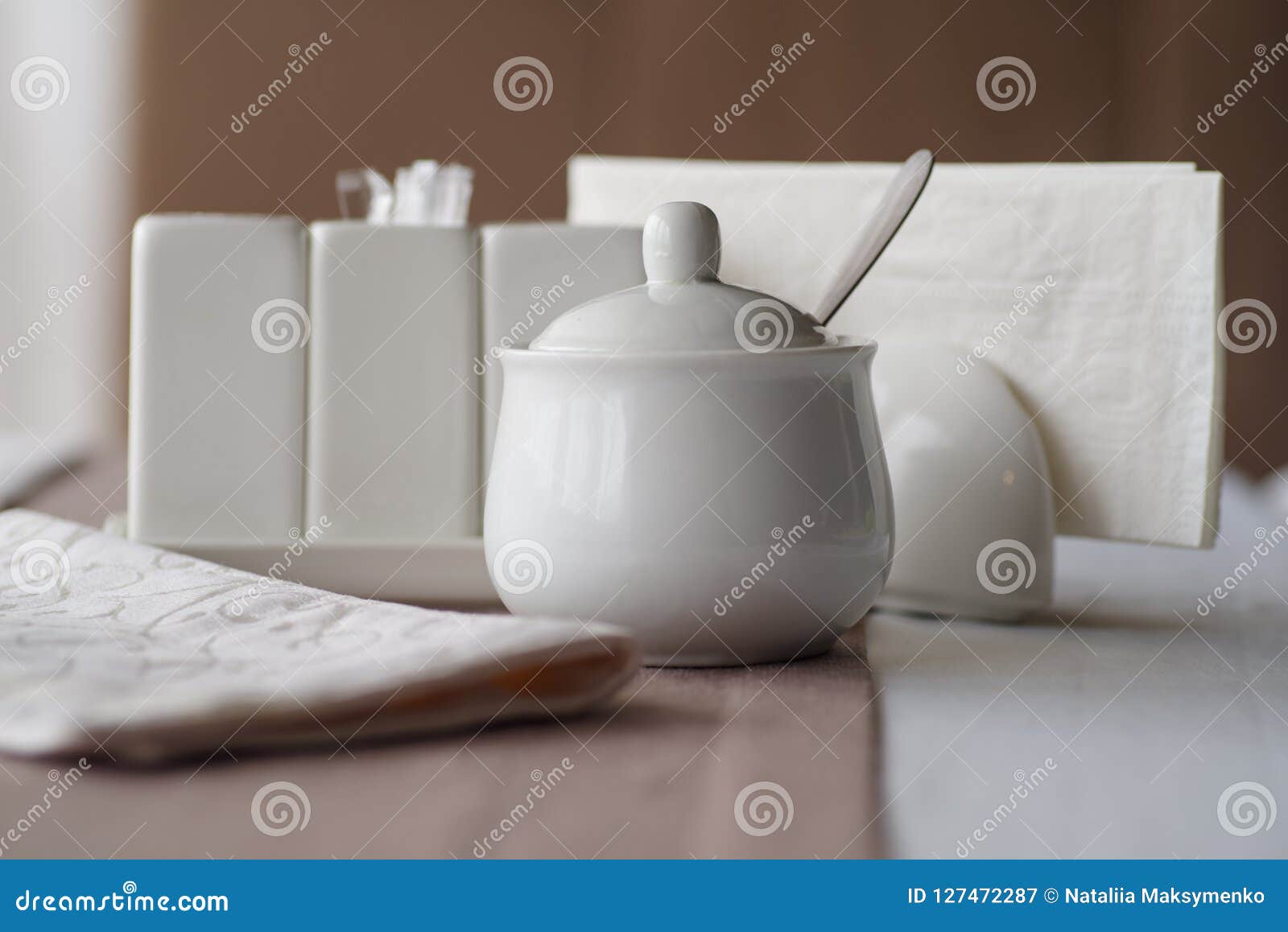 Table Setting. Table Objects on the Table in the Restaurant Stock Image ...