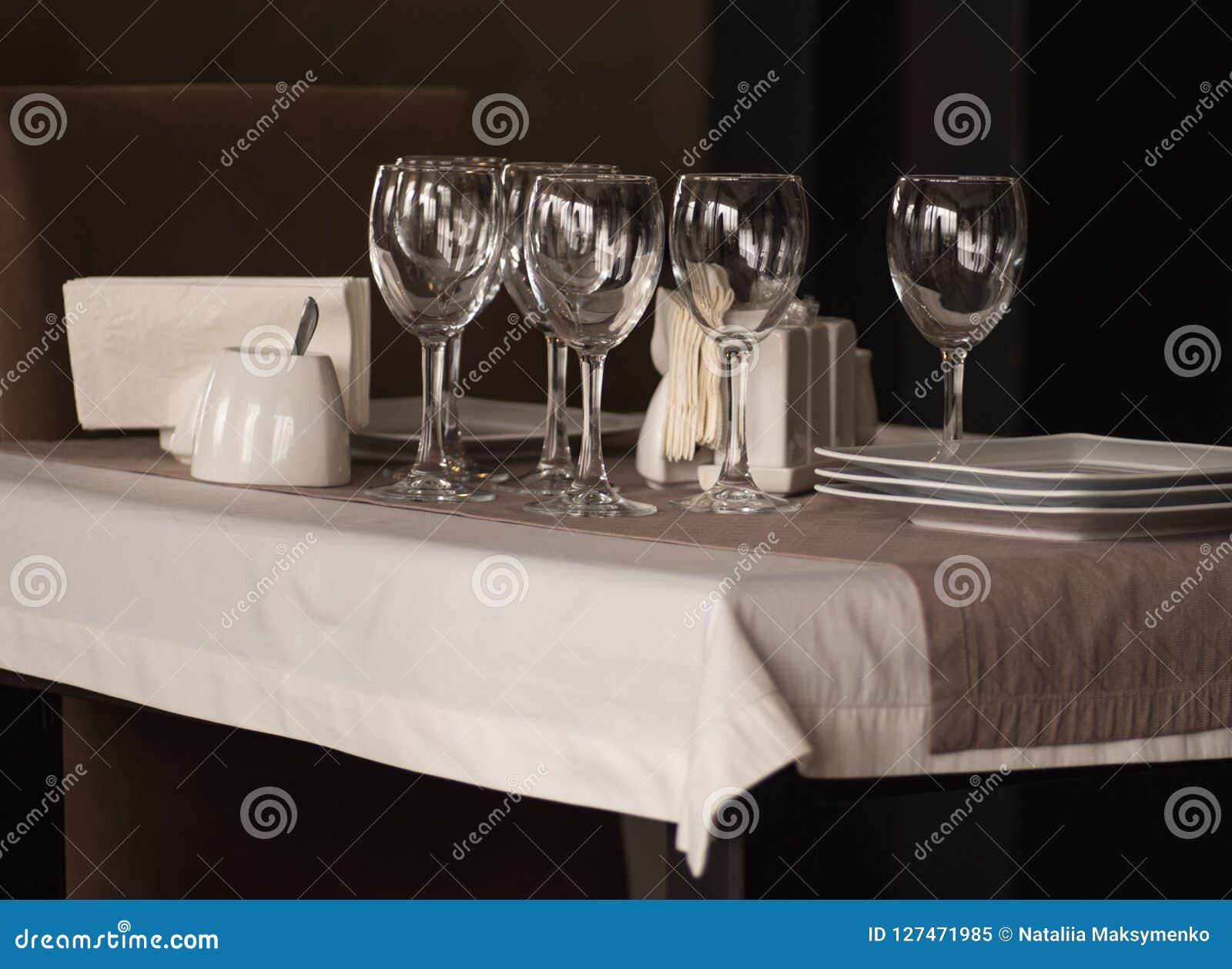 Table Setting. Table Objects on the Table in the Restaurant Stock Image ...