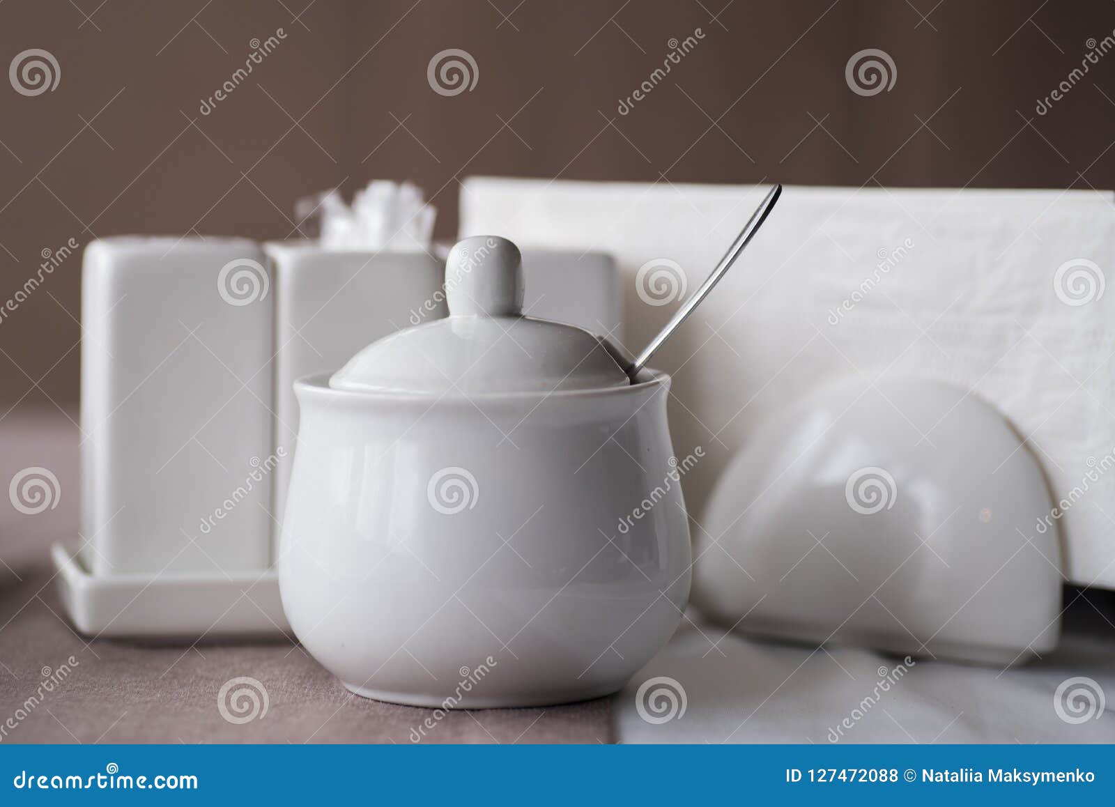 Table Setting. Table Objects on the Table in the Restaurant Stock Photo ...