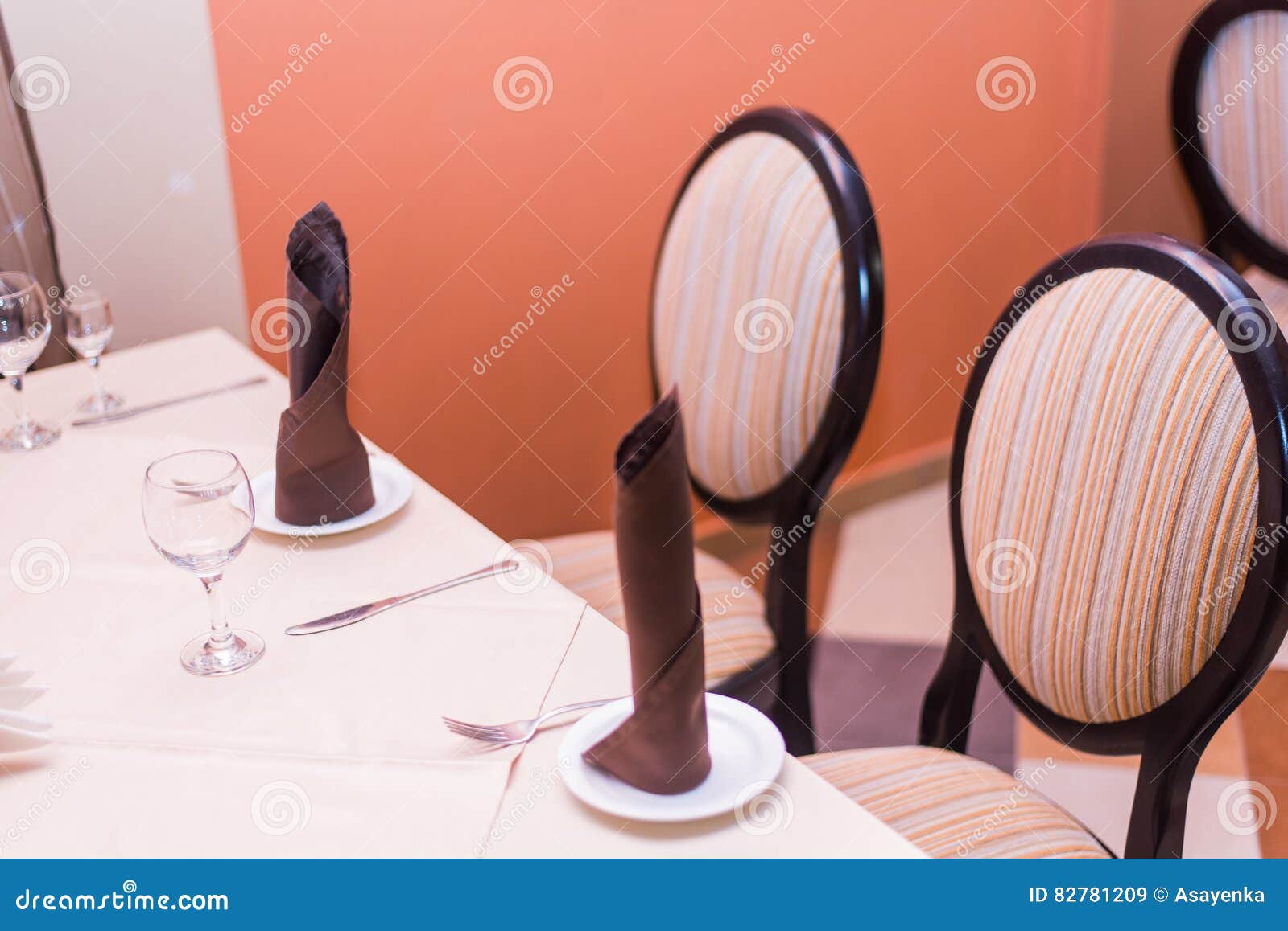 Table Setting for Two Person with Dishes and Cutlery Stock Image ...