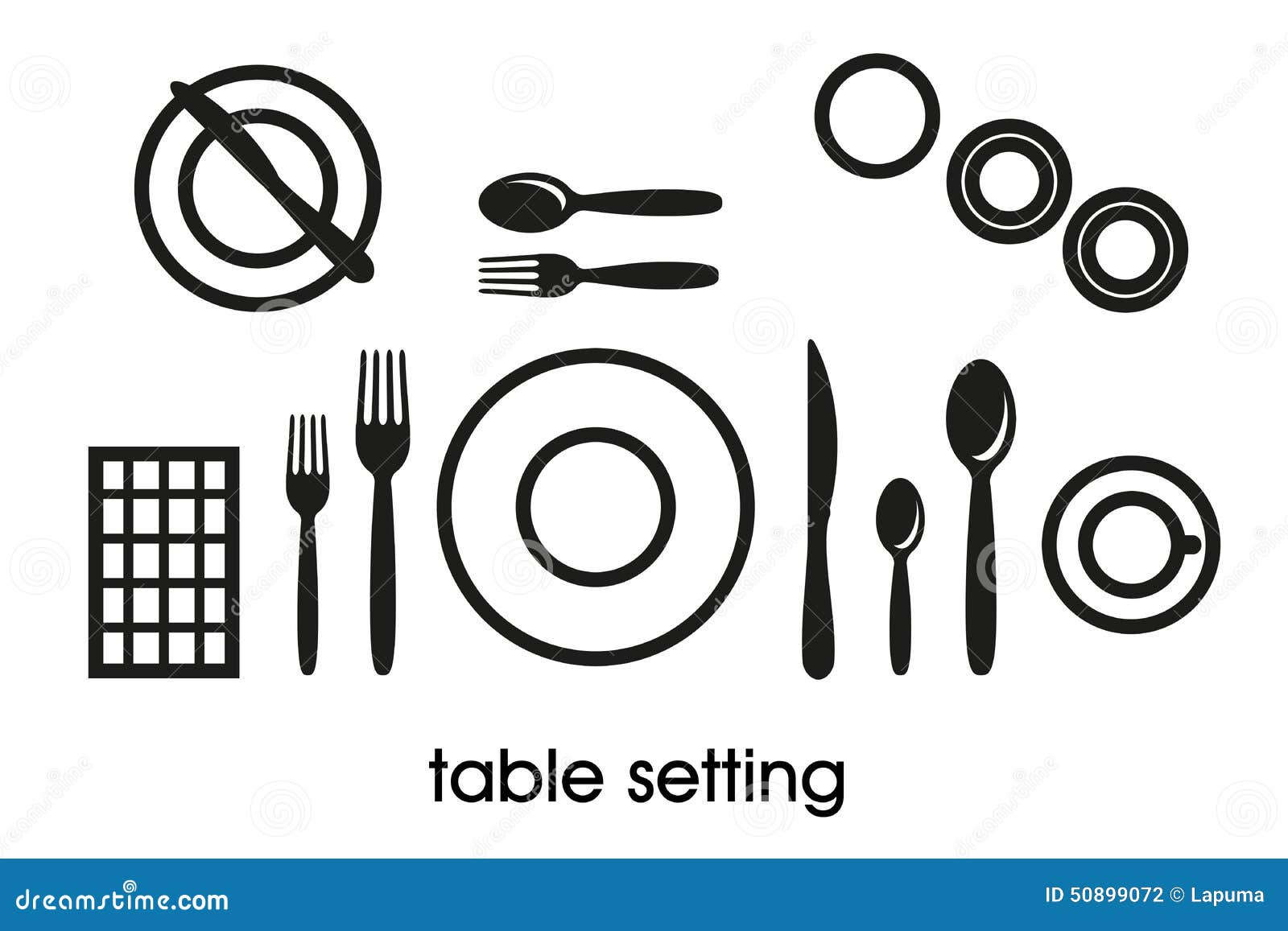 Table setting stock vector. Illustration of sign, template - 50899072