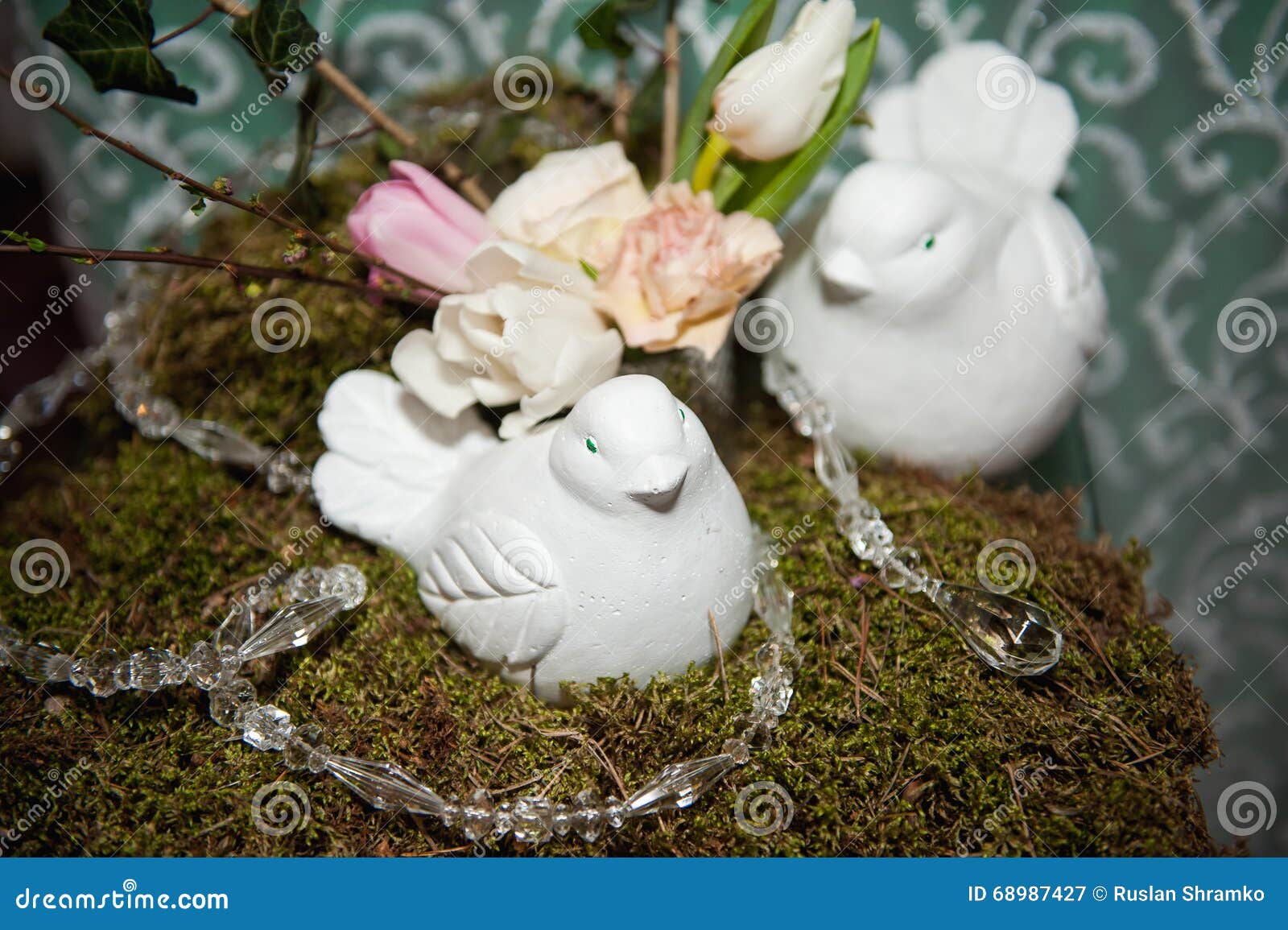 Table Setting for Wedding or Event with Doves Stock Image - Image of ...