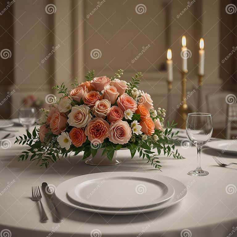 Table Setting for Weddings or Various Dining Invitations. Stock ...