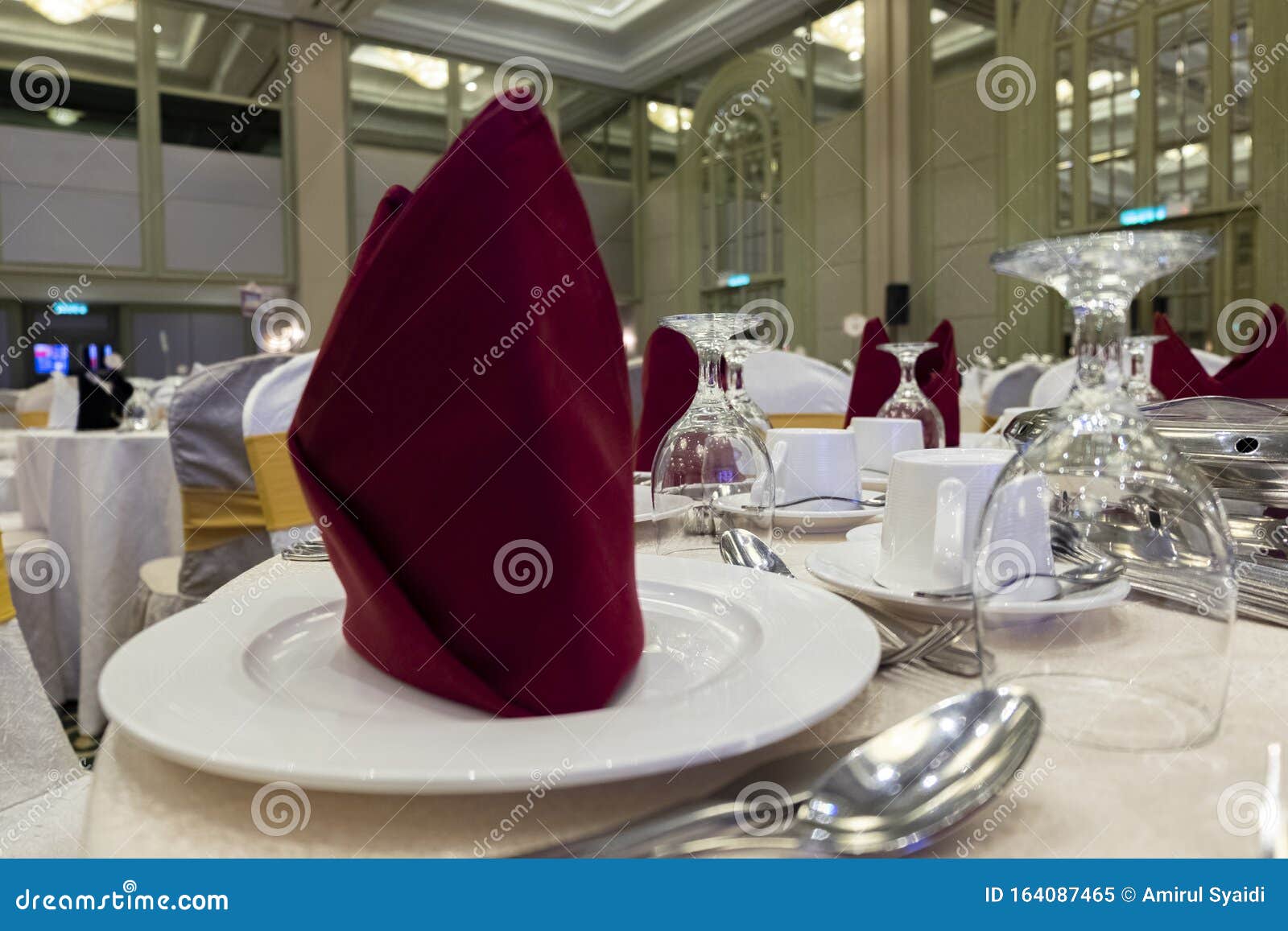 Table Settings for Fine Dining with and Glassware Stock Image - Image ...