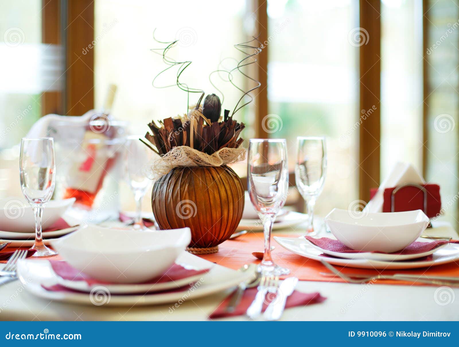 Table setup stock photo. Image of plate, wine, dinner - 9910096