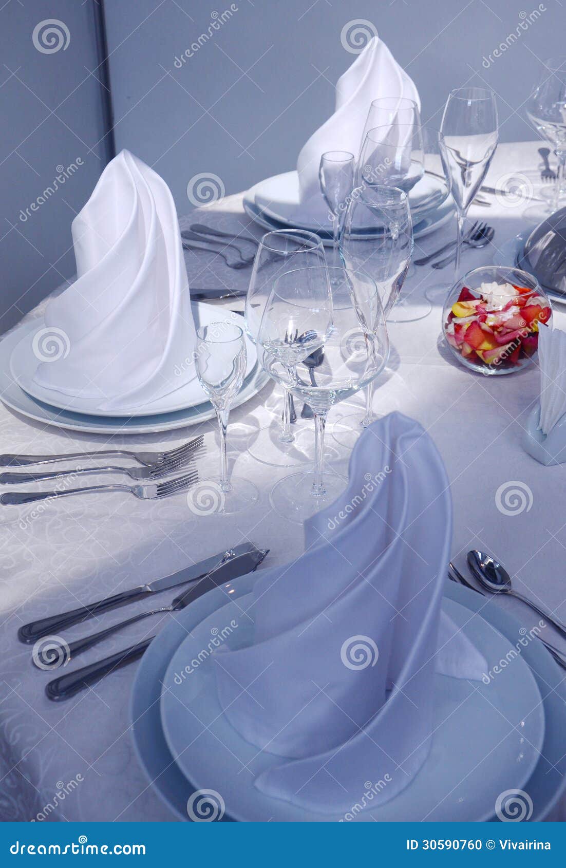Table setup stock photo. Image of crystal, party, meal - 30590760