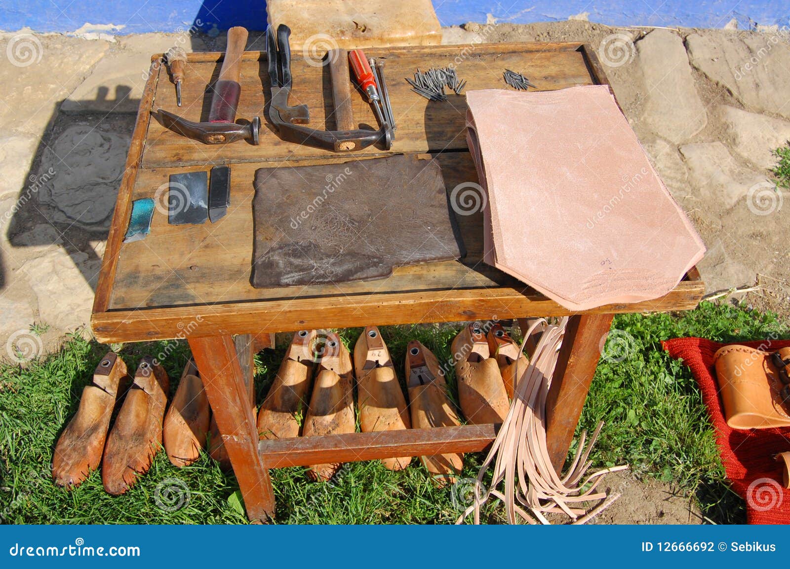 Table of shoemaker stock photo. Image of artist, burkina - 12666692