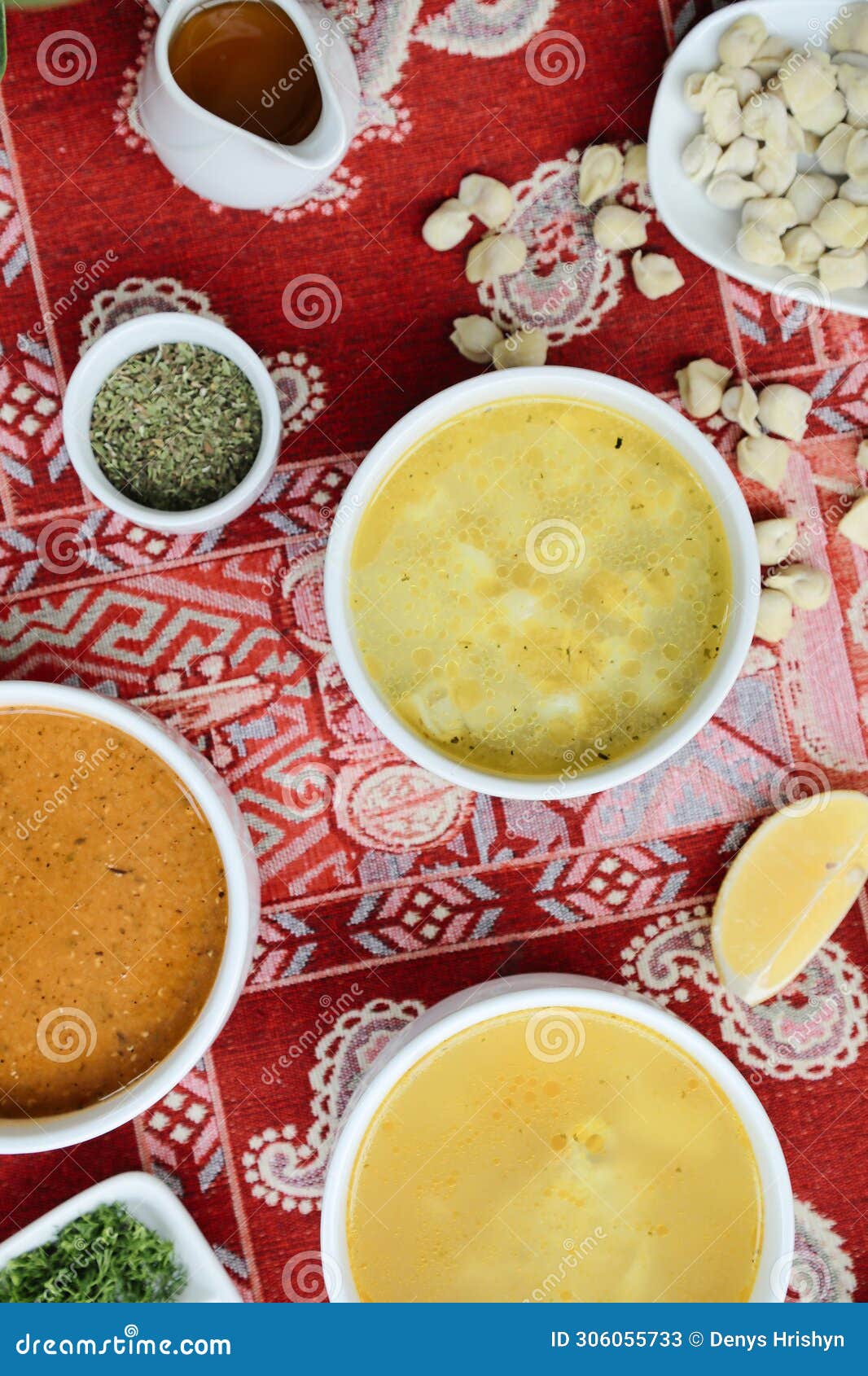 Assorted Bowls of Food Arranged on a Table Stock Image - Image of ...
