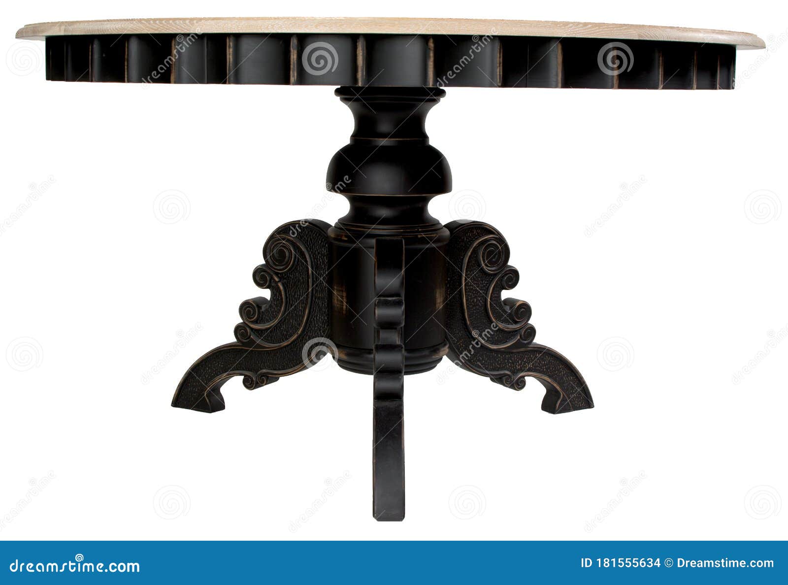 Table Side View on One Support with Three Legs Stock Photo - Image of ...