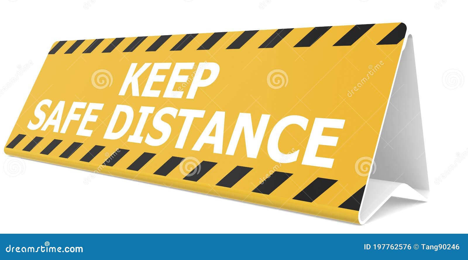 Table Sign with Keep Safe Distance Word Stock Illustration ...