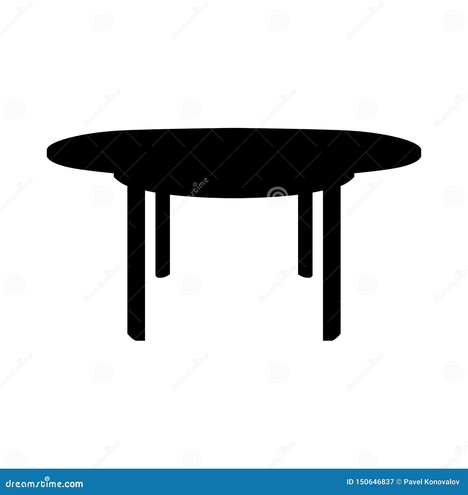 Table Silhouette stock vector. Illustration of black - 150646837