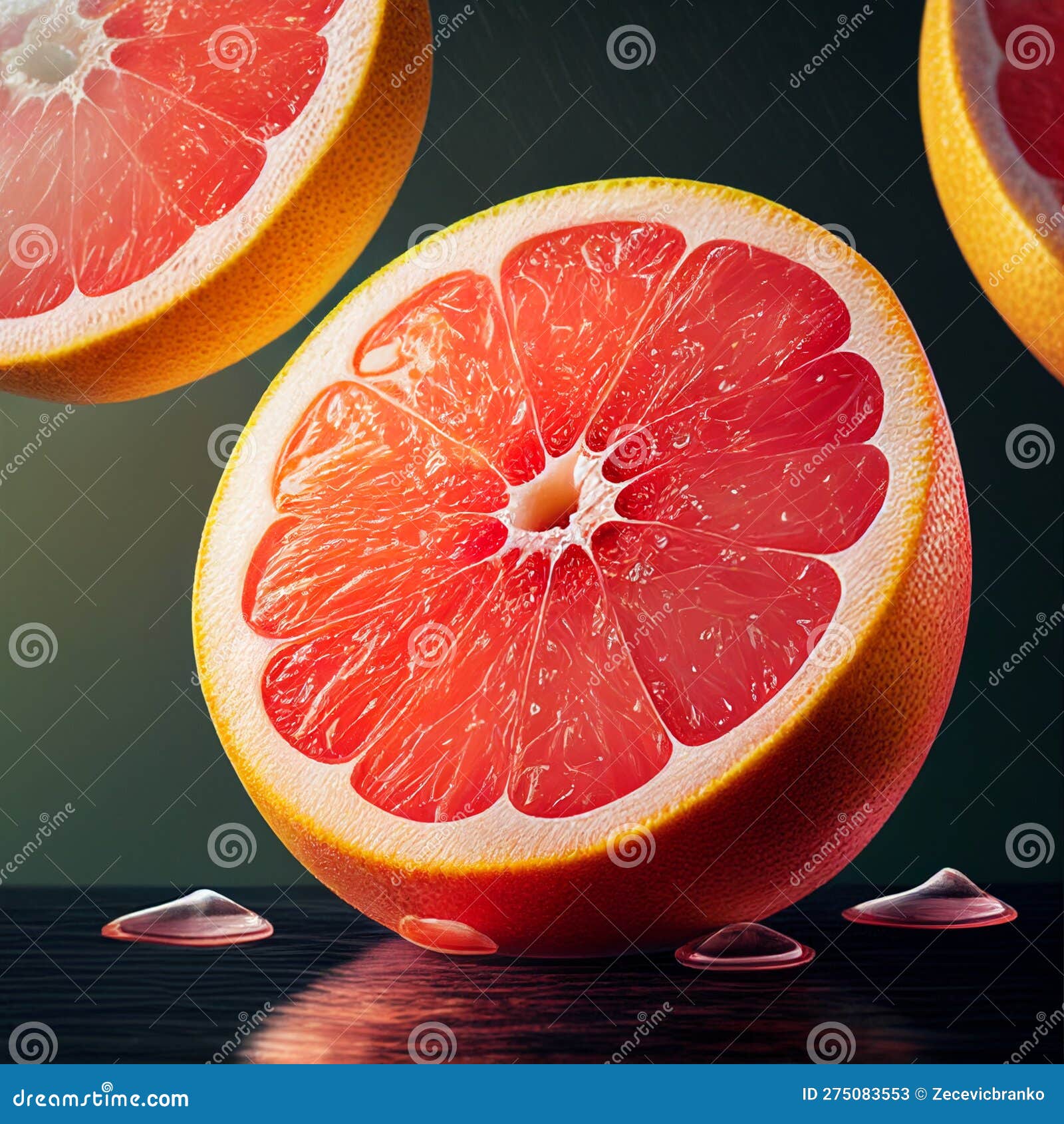 Refreshing Citrus - Close-up of Grapefruit on Table Stock Illustration ...