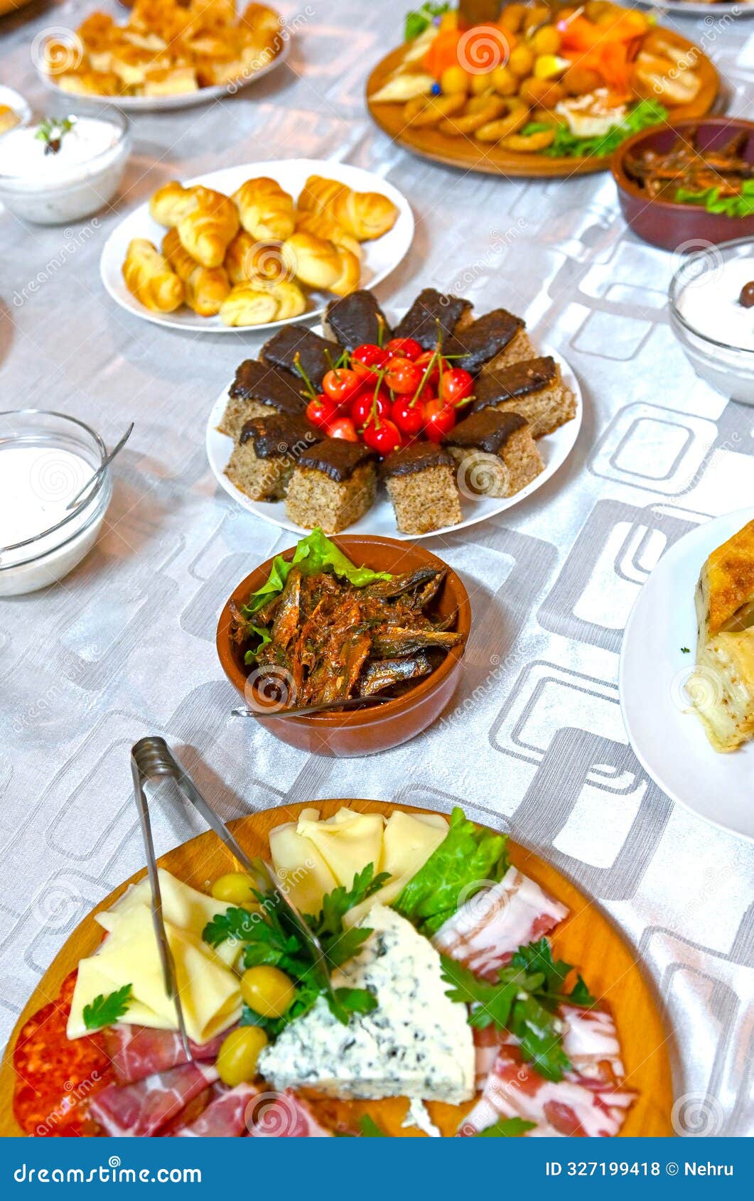 Table with Snacks, Catering for a Wedding, Various Catering Food, Stock ...