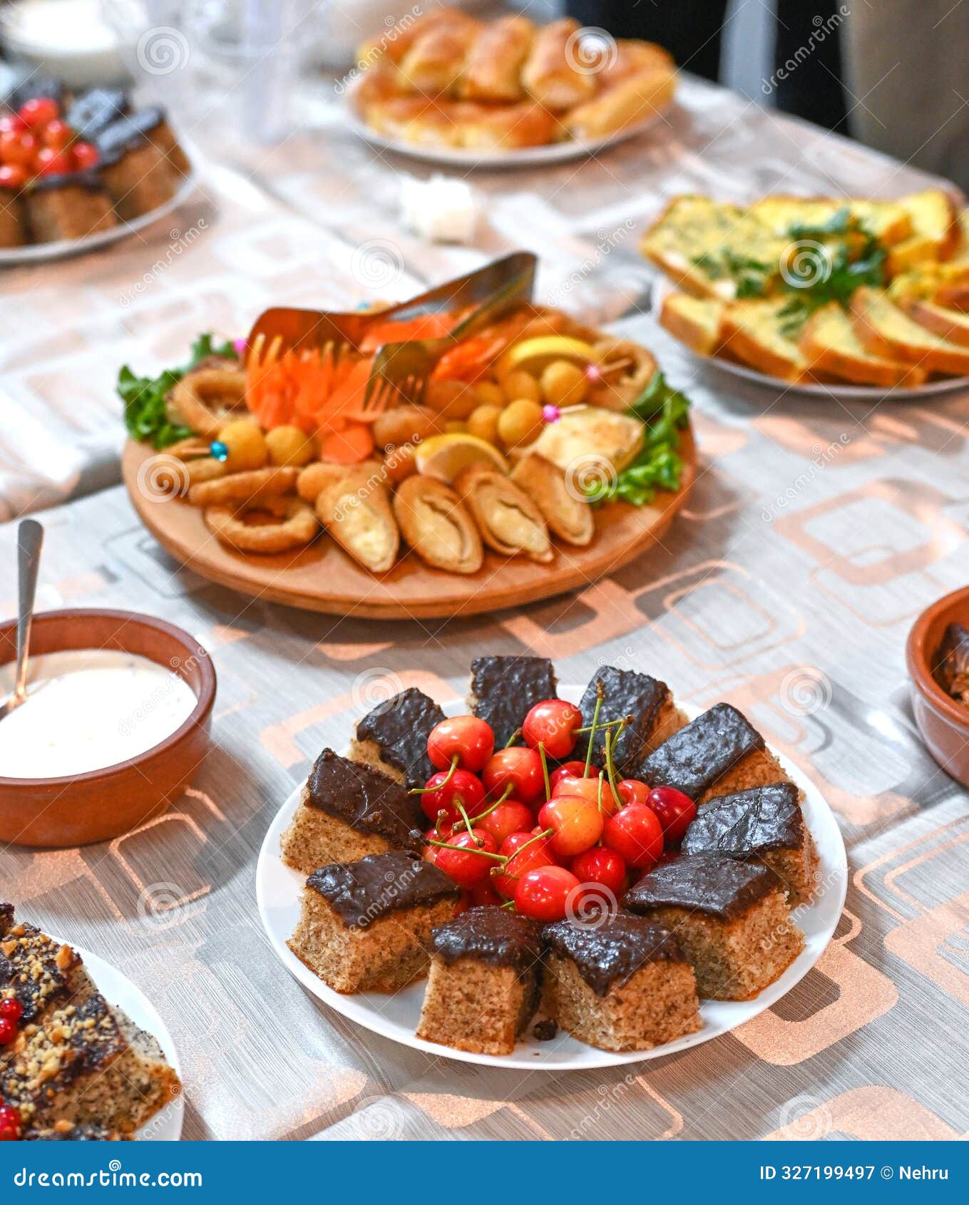 Table with Snacks, Catering for a Wedding, Various Catering Food, Stock ...