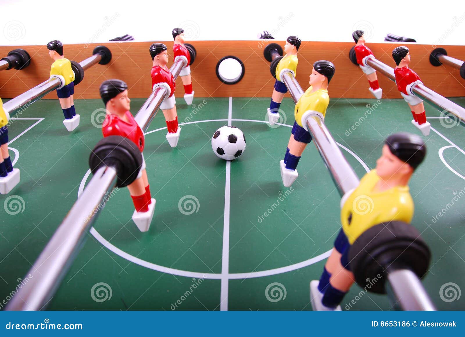 Table Soccer. Foosball In A Childrens Playroom. Close-up During The ...