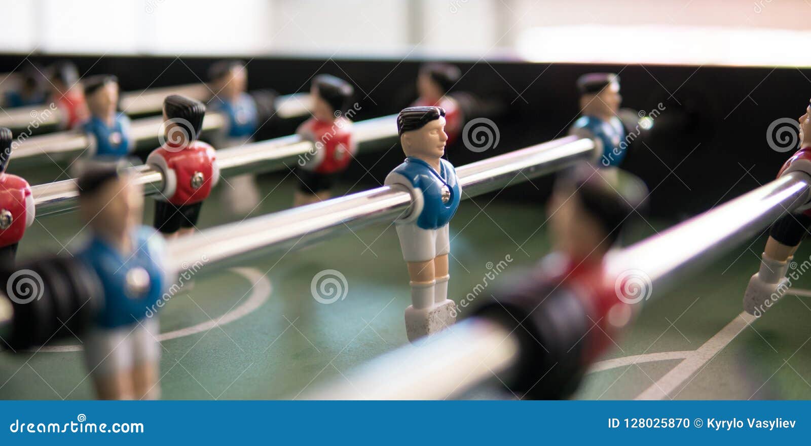 Table Soccer Close-up. Kicker Action Game Stock Photo - Image of field ...