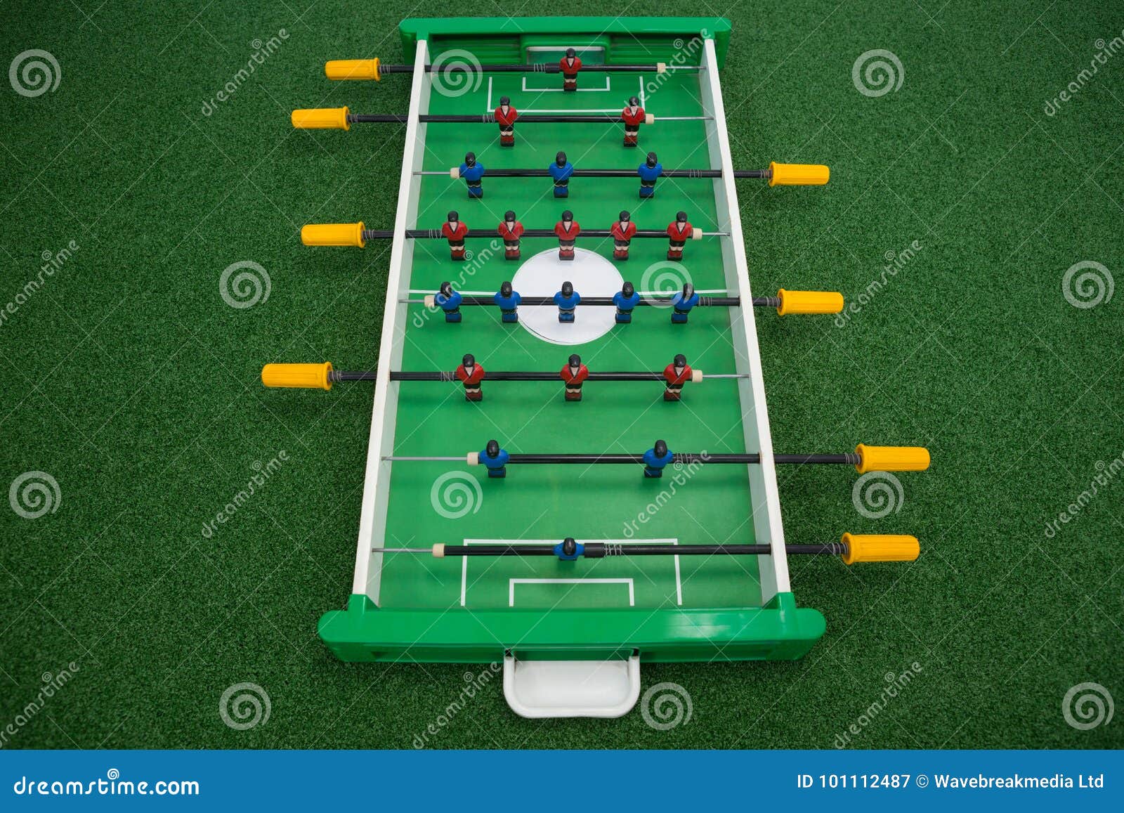 Table Soccer Game on Artificial Grass Stock Image - Image of grass ...