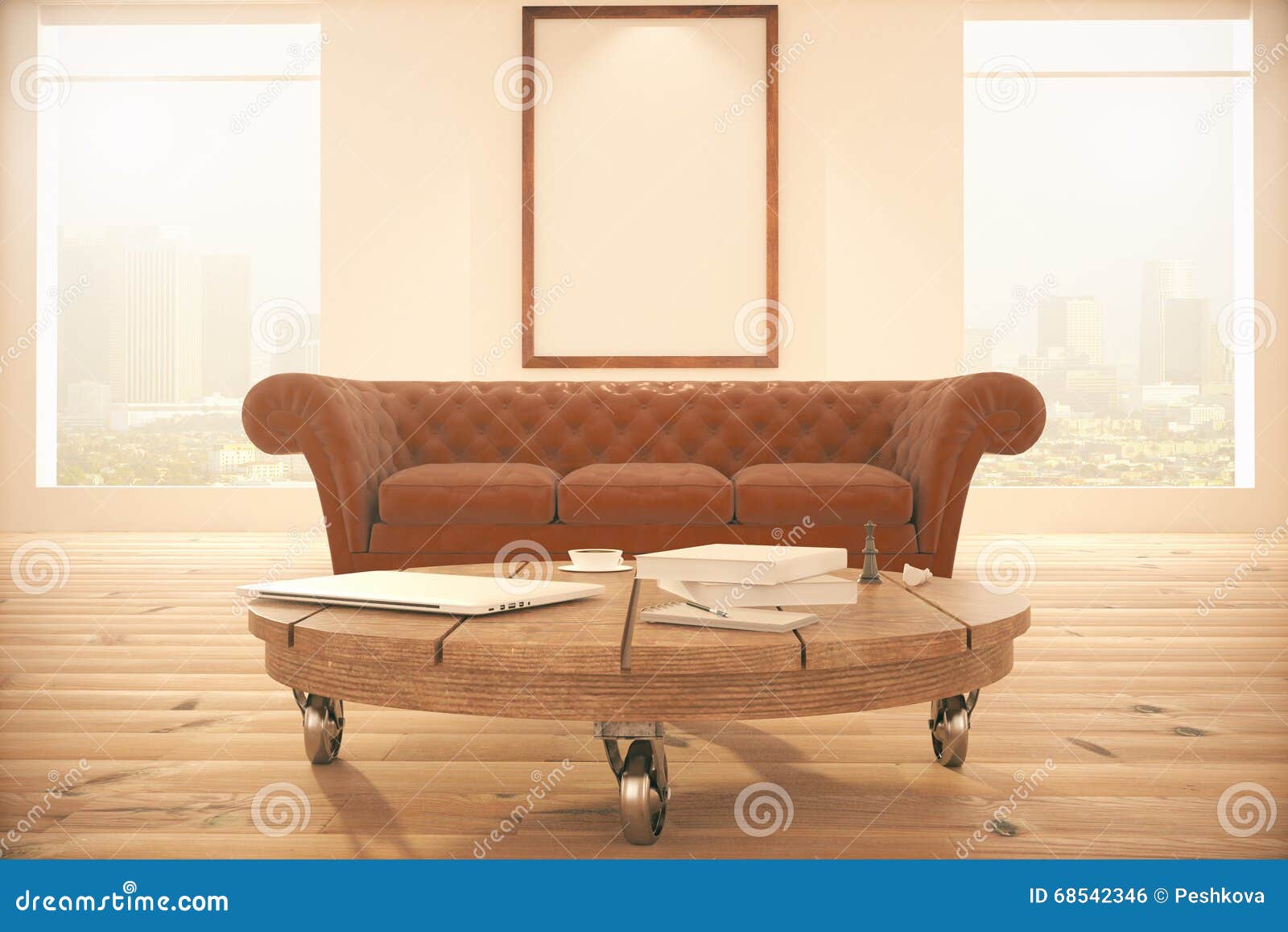 Table, sofa and frame stock illustration. Illustration of fashion ...