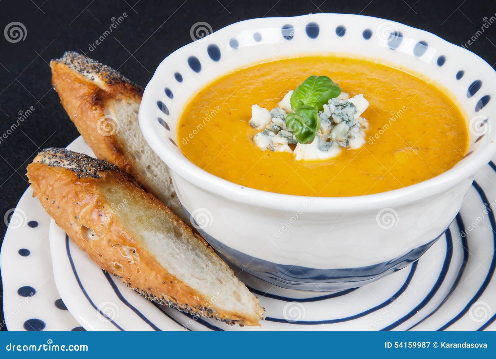 On a table soup and toasts stock image. Image of dinner - 54159987