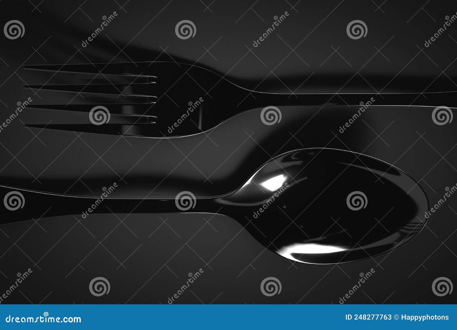 Table Spoon and Fork on the Surface. Close-up Stock Image - Image of ...