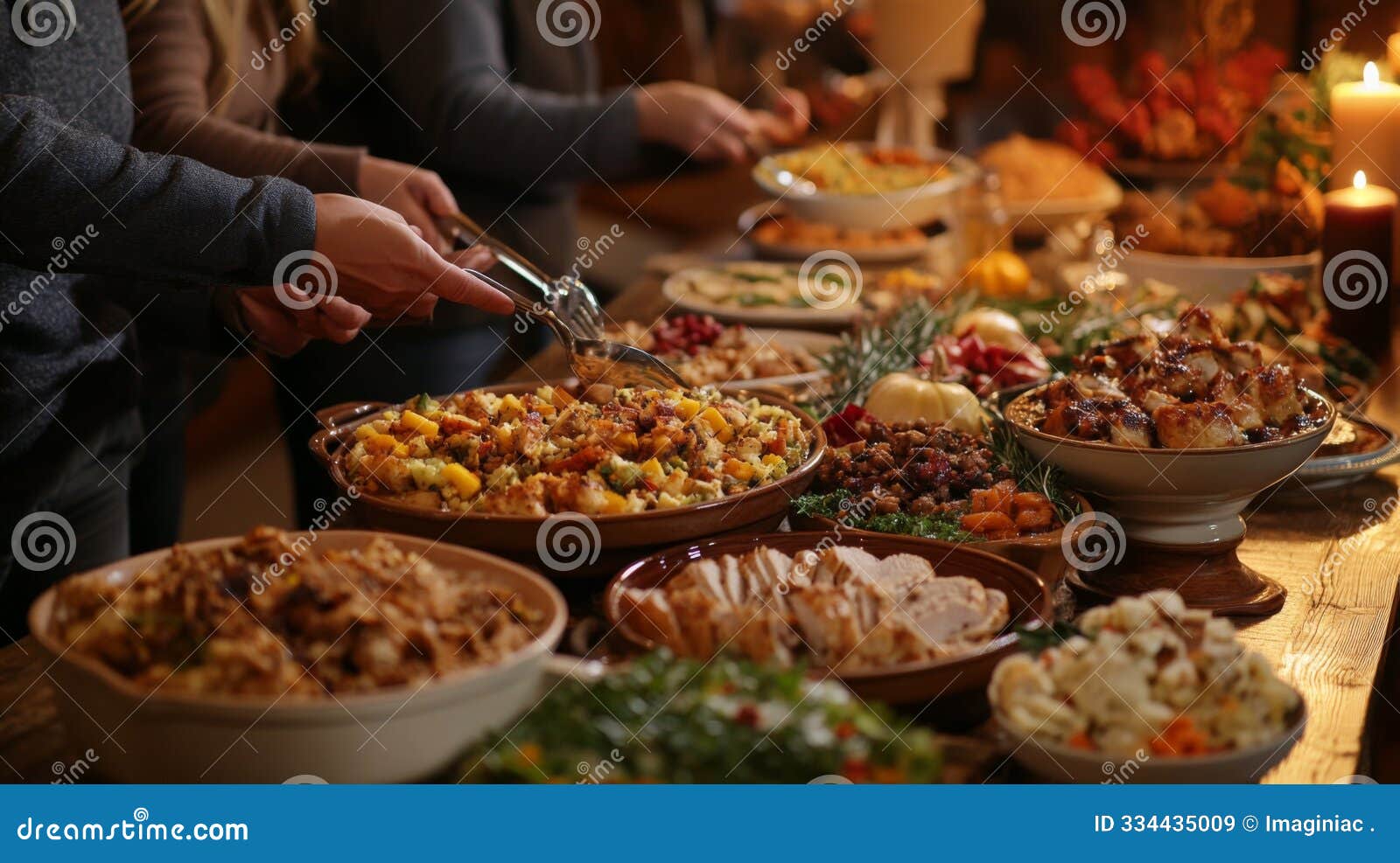 A Table Spread with a Variety of Delicious Food Stock Illustration ...