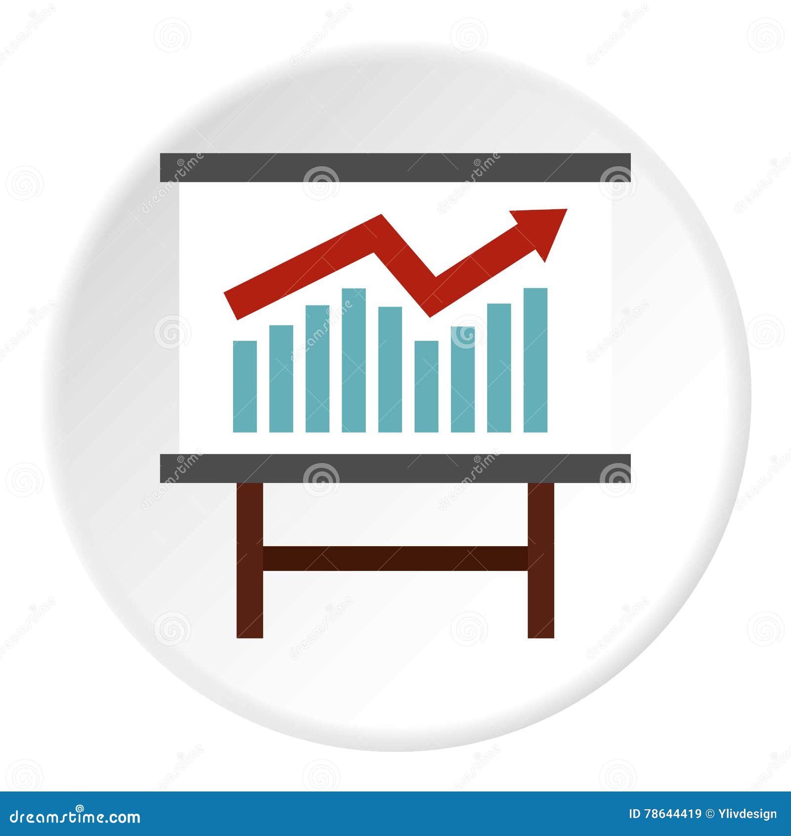 Table with Statistics Icon, Flat Style Stock Vector - Illustration of ...