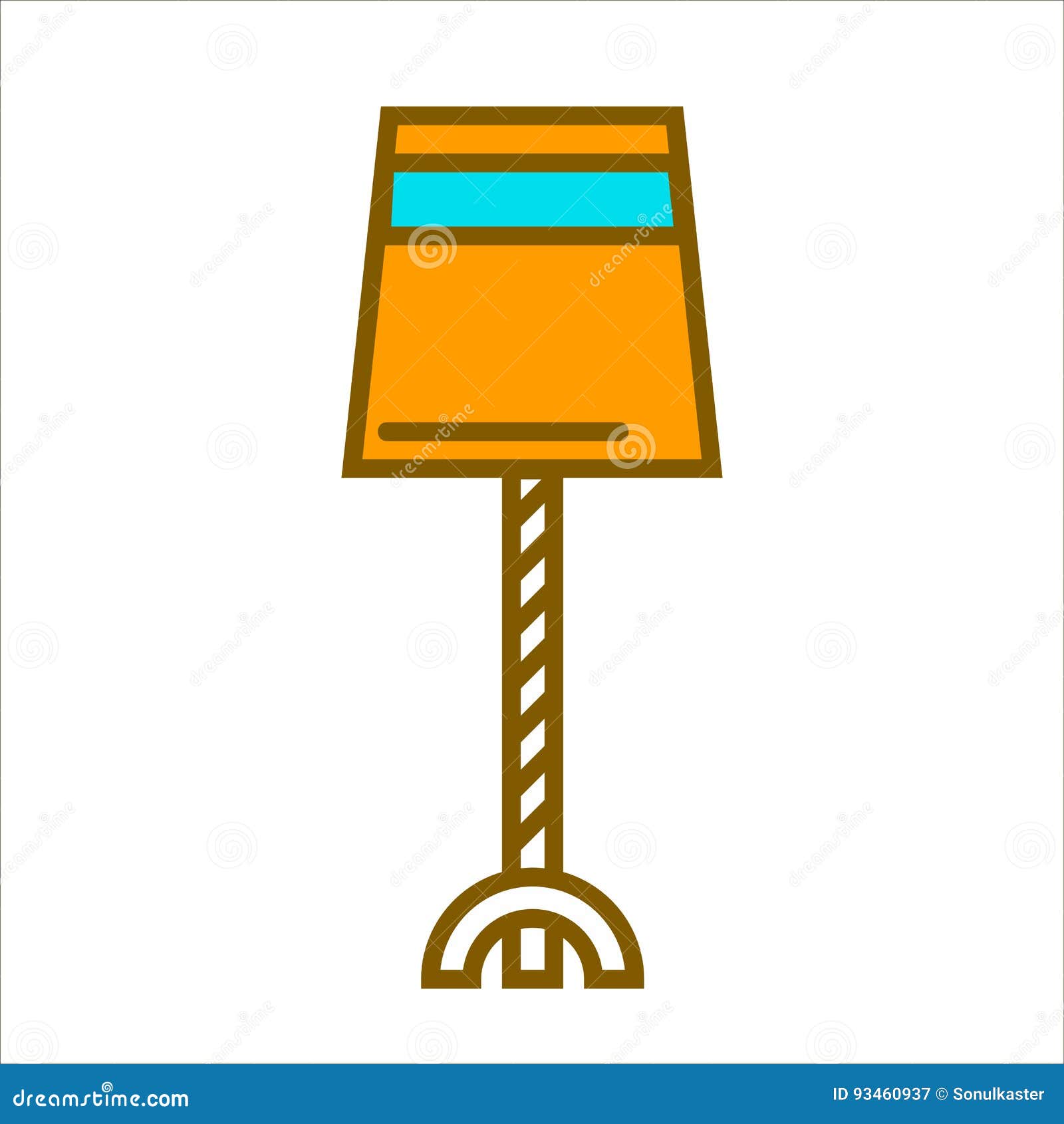 Table Straight Lamp Isolated on White Vector Illustration Stock Vector ...
