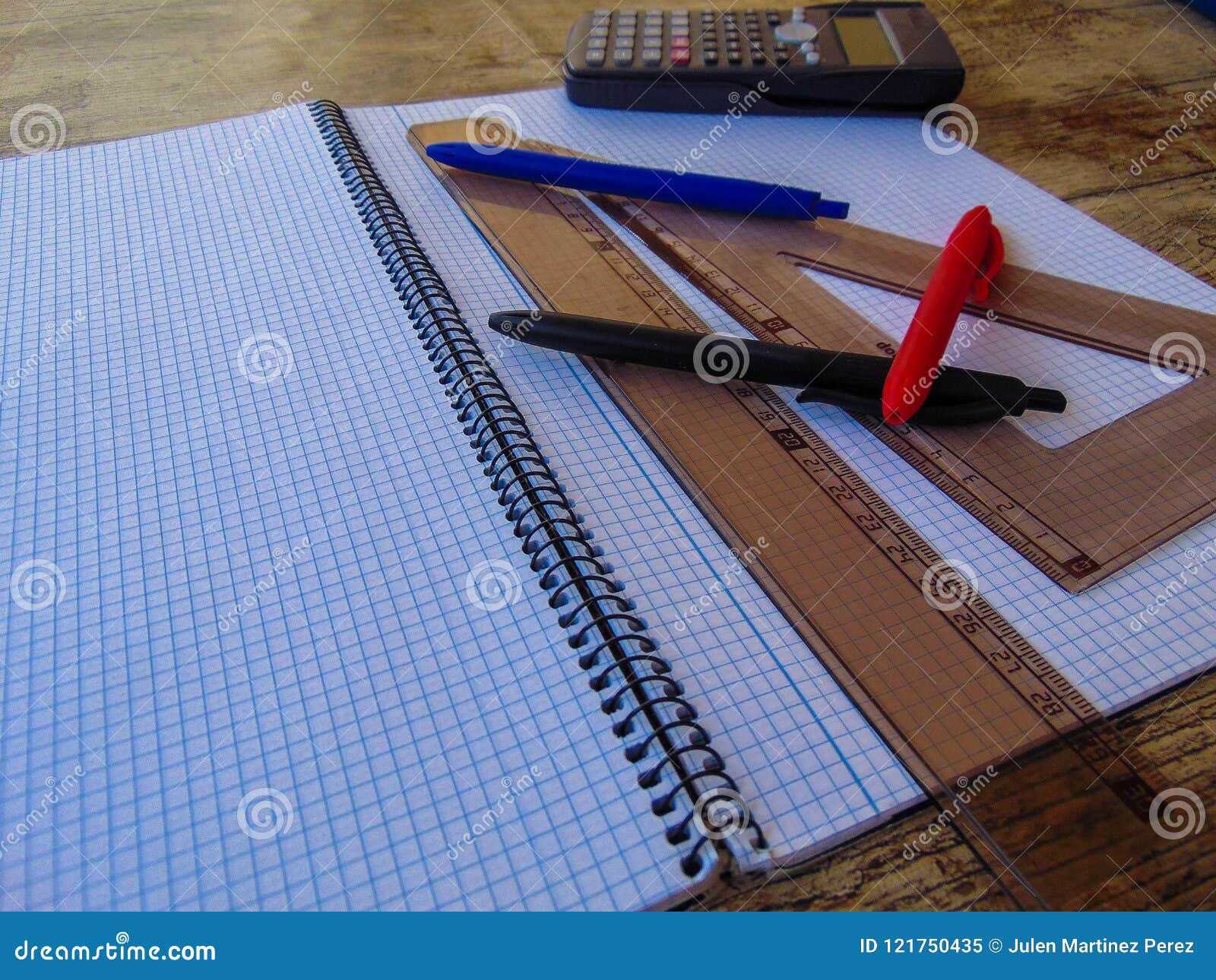Table with objects. stock image. Image of template, design - 121750435