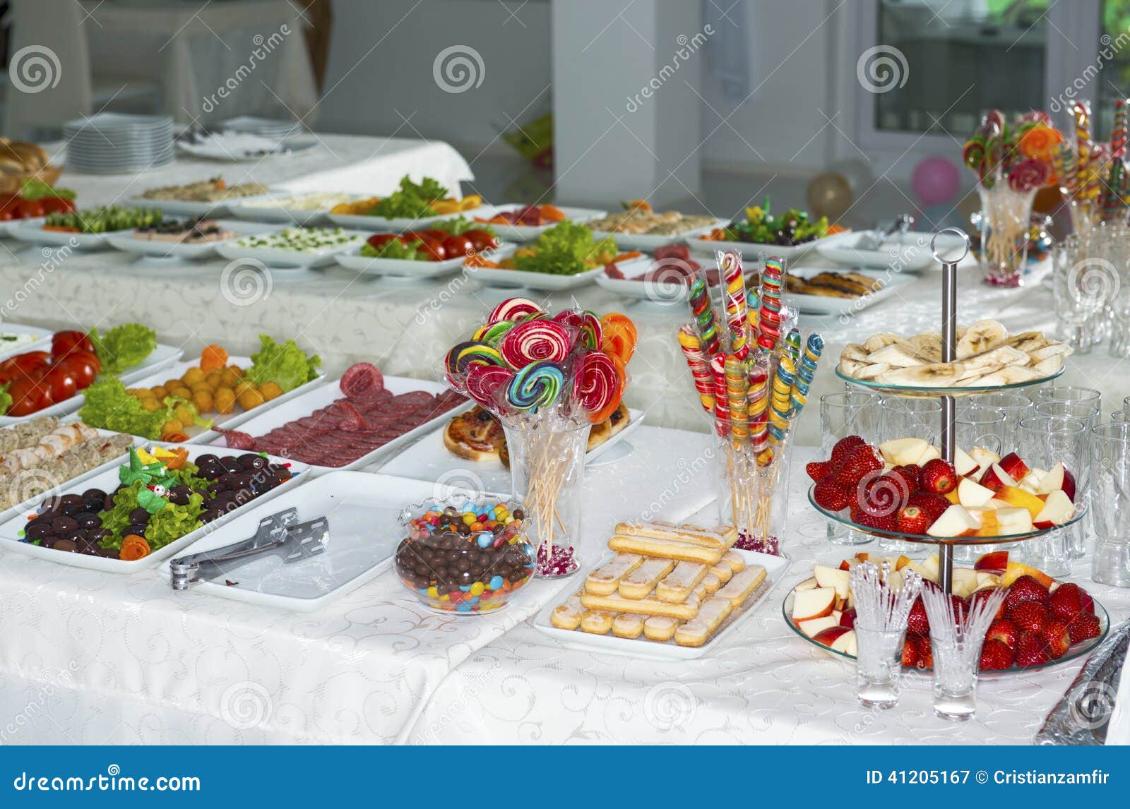 Table with sweets and food stock image. Image of confection - 41205167
